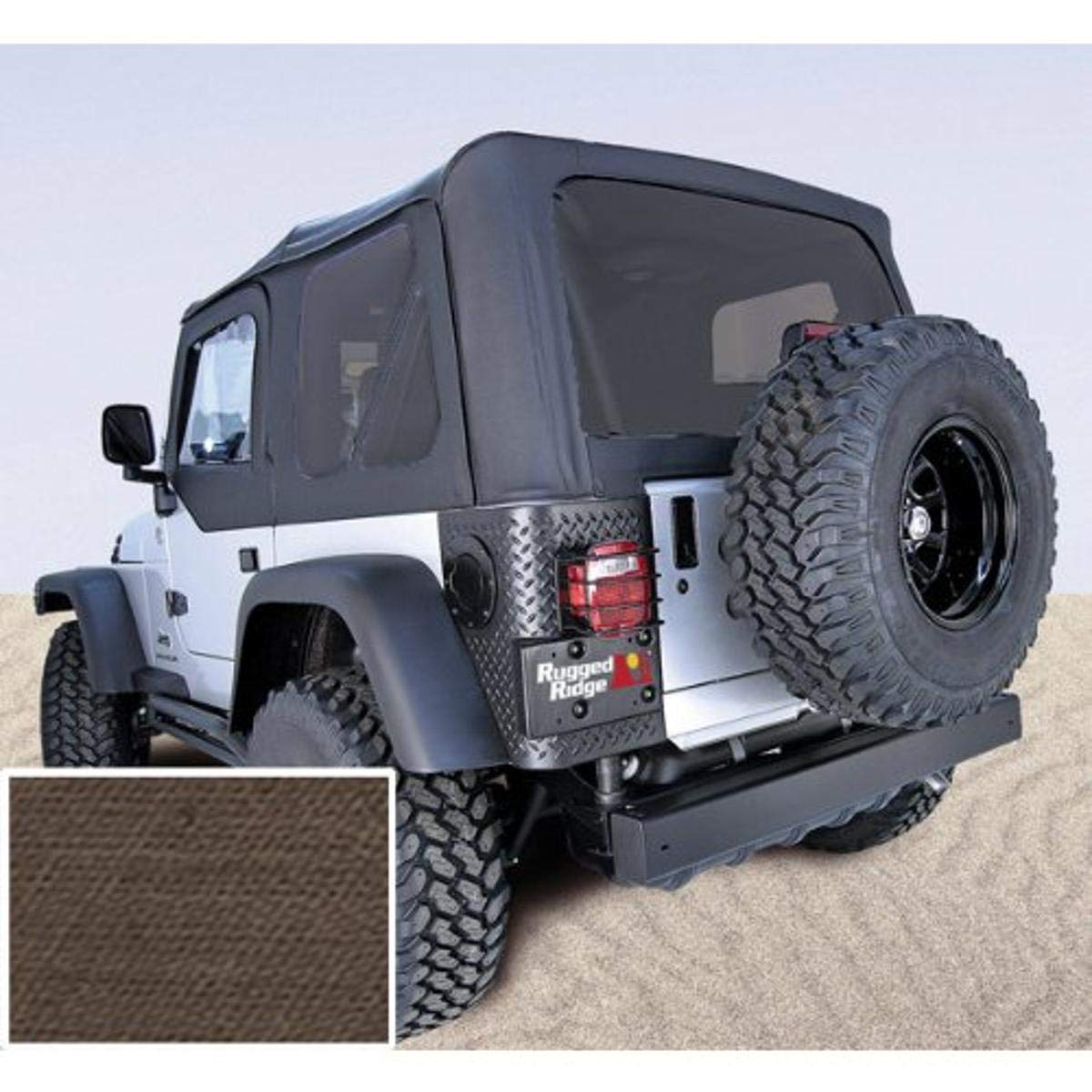 Rugged Ridge 13730.36 XHD Soft Top, Khaki, Tinted Windows; 97-06 Jeep Wrangler TJ