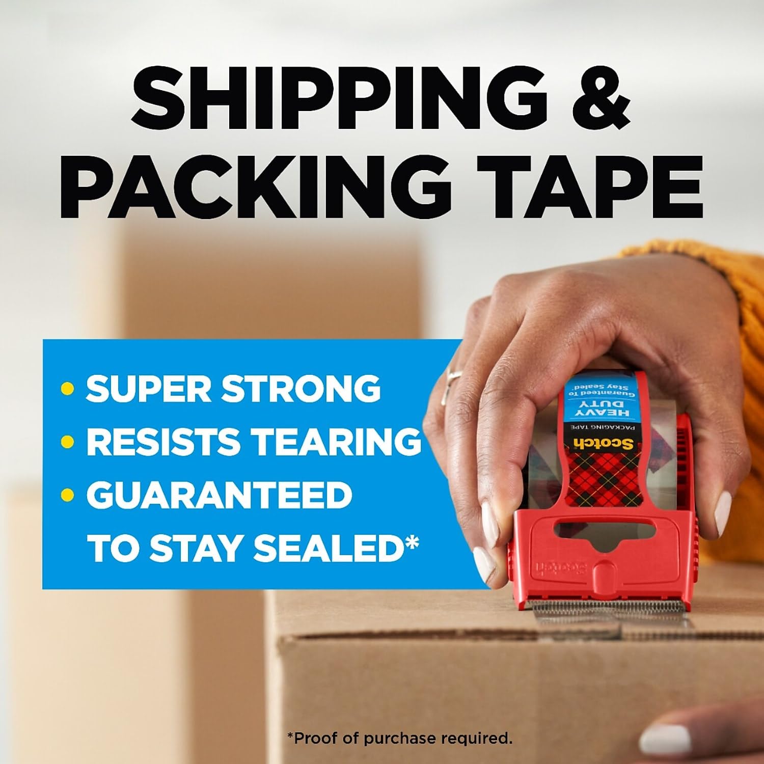 Scotch Heavy Duty Shipping Packaging Tape with Dispenser , Pack Of 2