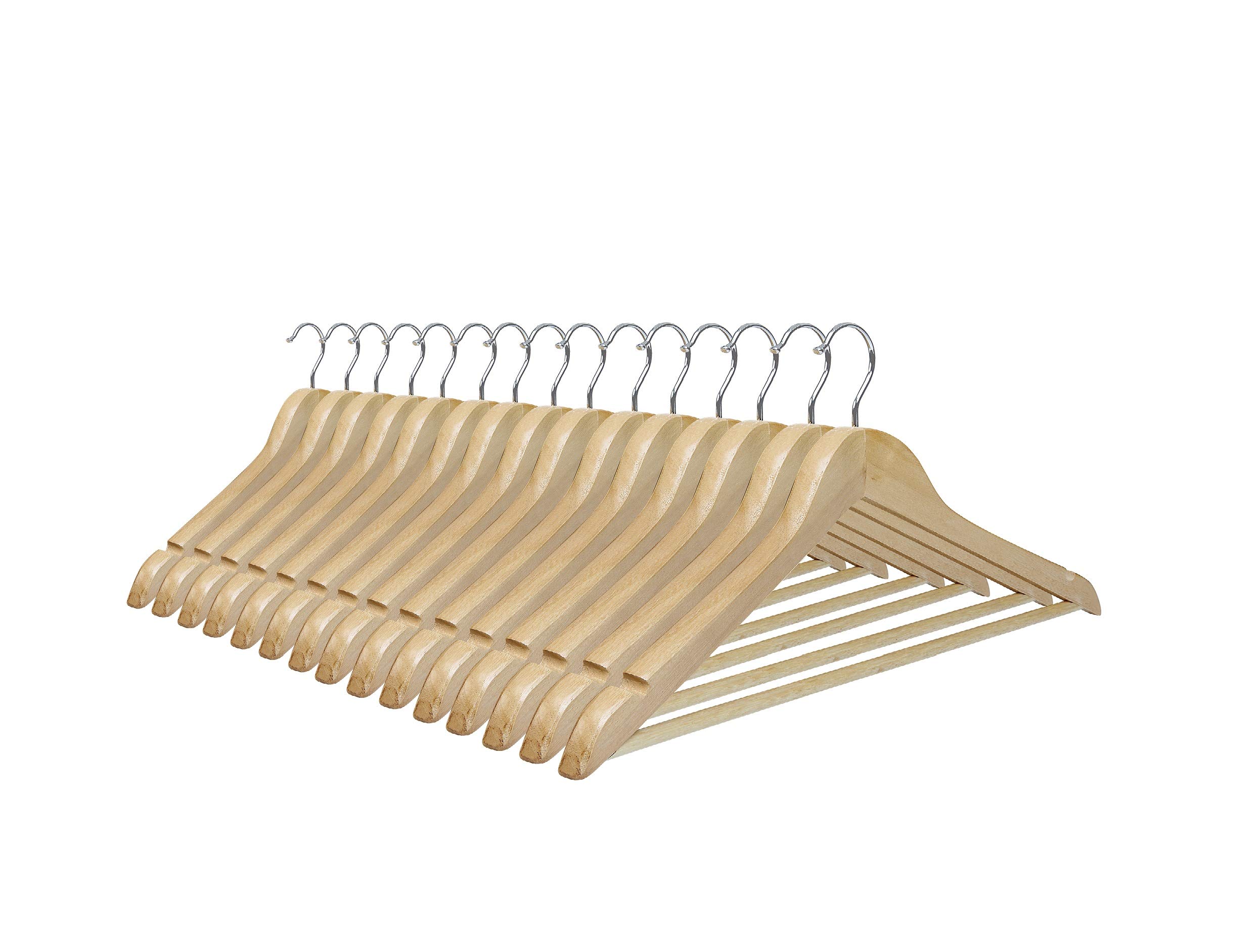 Organize It All 15-Pack Natural Dress Hanger with Wood Bar