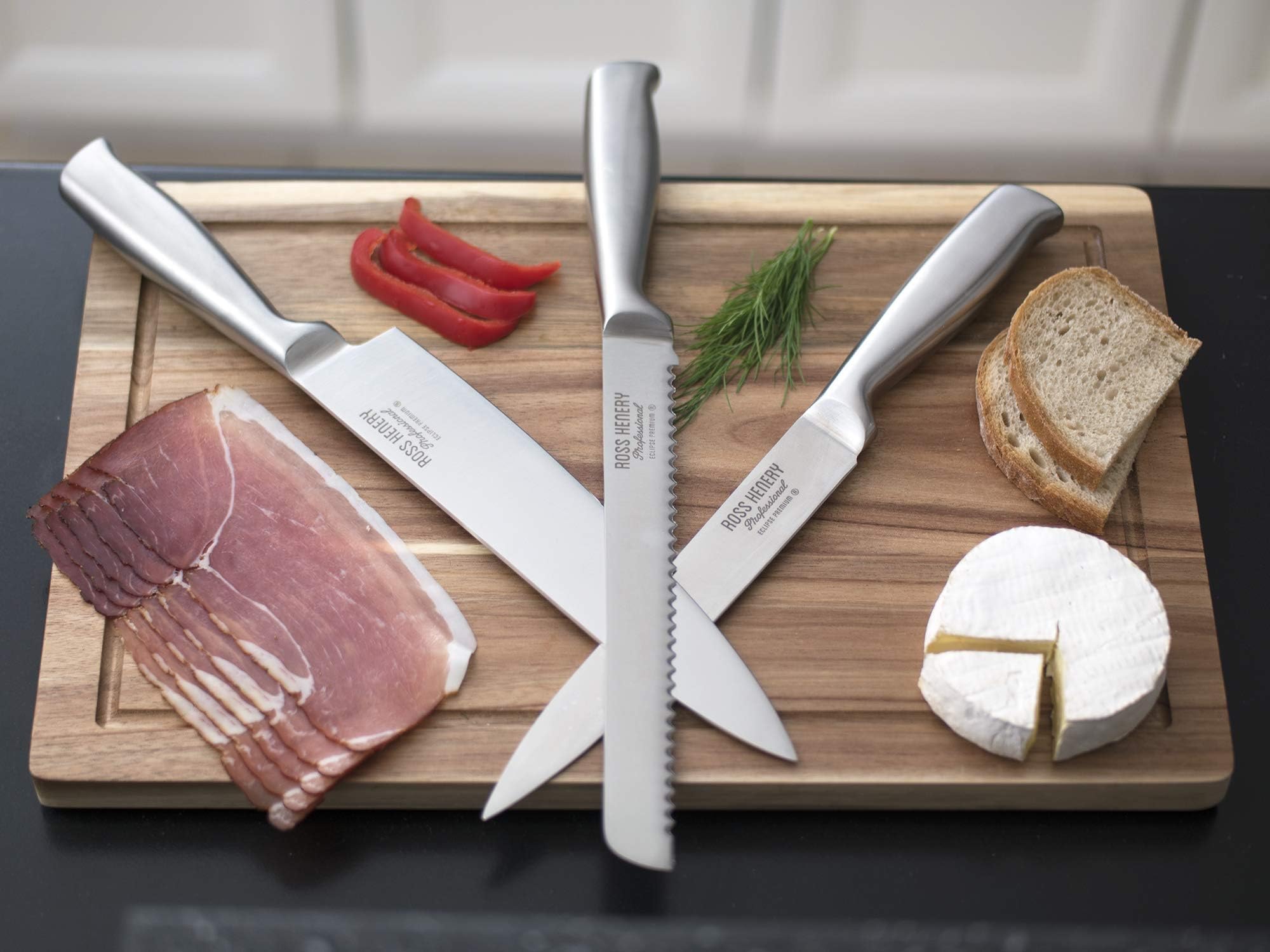Ross Henery Professional Eclipse Premium stainless Steel 9 piece chefs knife set in carry case
