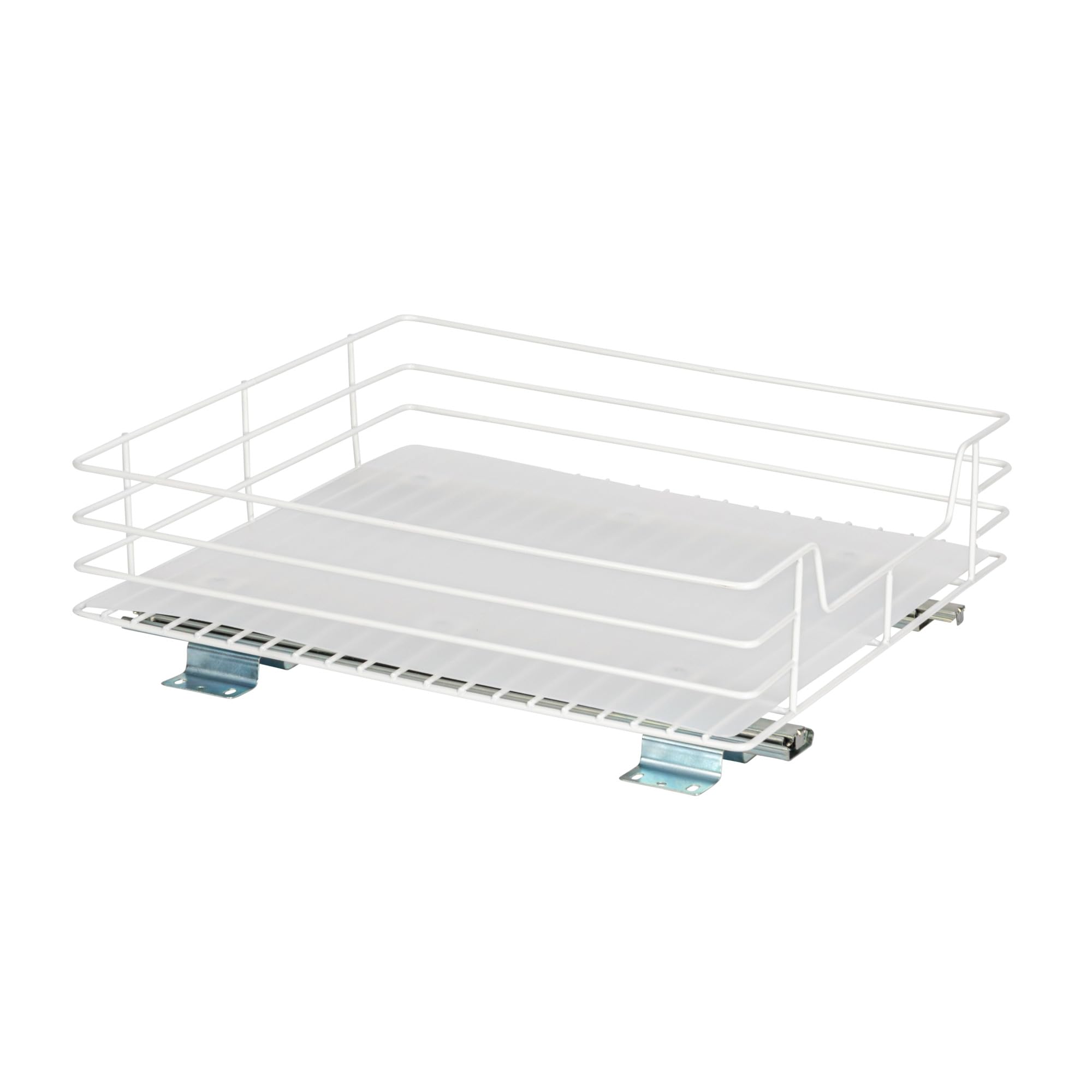 Household Essentials 1516-1 Glidez Undersink Sliding Organizer | Pull Out Cabinet Shelf | White | 15-Inch