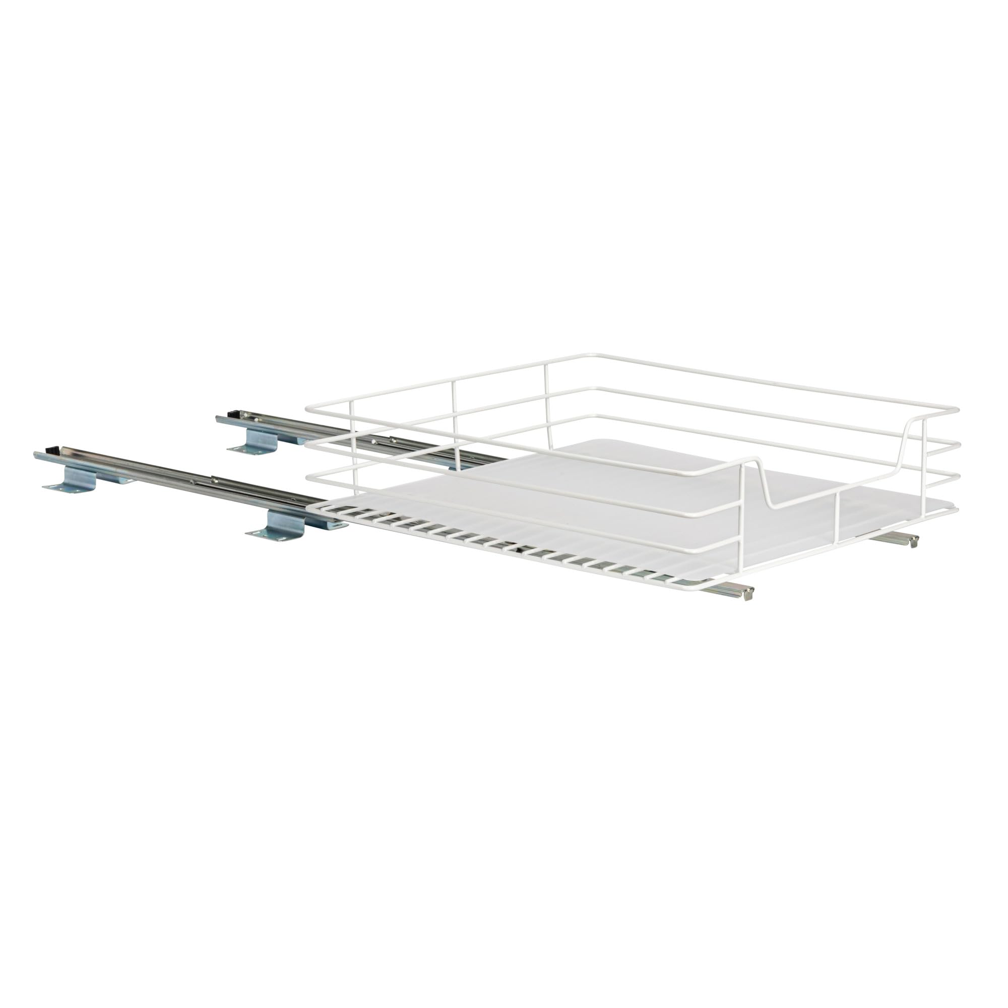 Household Essentials 1516-1 Glidez Undersink Sliding Organizer | Pull Out Cabinet Shelf | White | 15-Inch