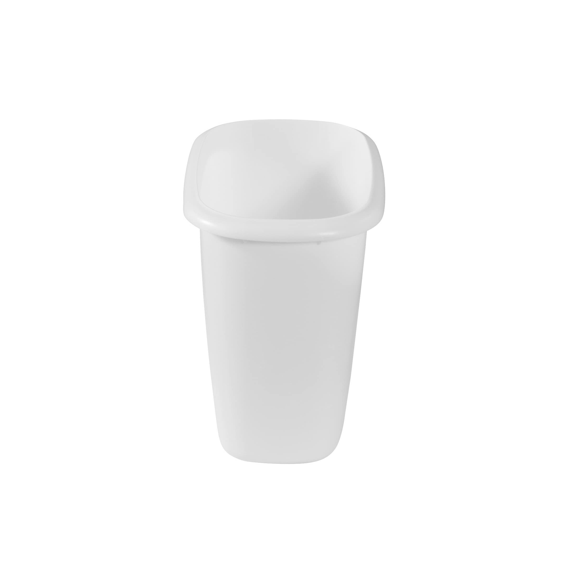 Rubbermaid Vanity Trash Can/Wastebasket, 1.5-Gallons/6-Quarts, White, Small Bathroom/Bedroom/Office Trash can, Fits under Desk/Sink