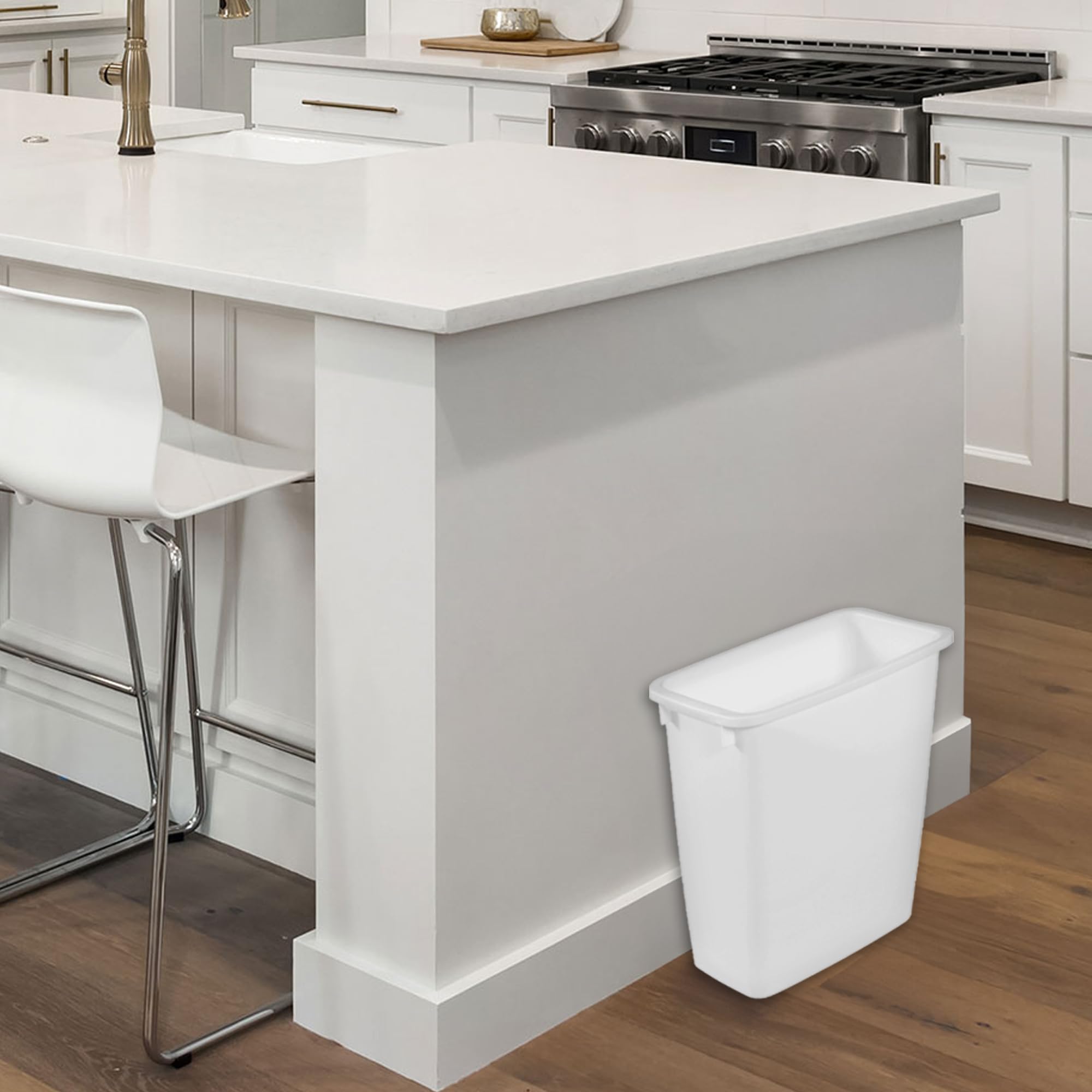 21 Quart Wastebasket in White