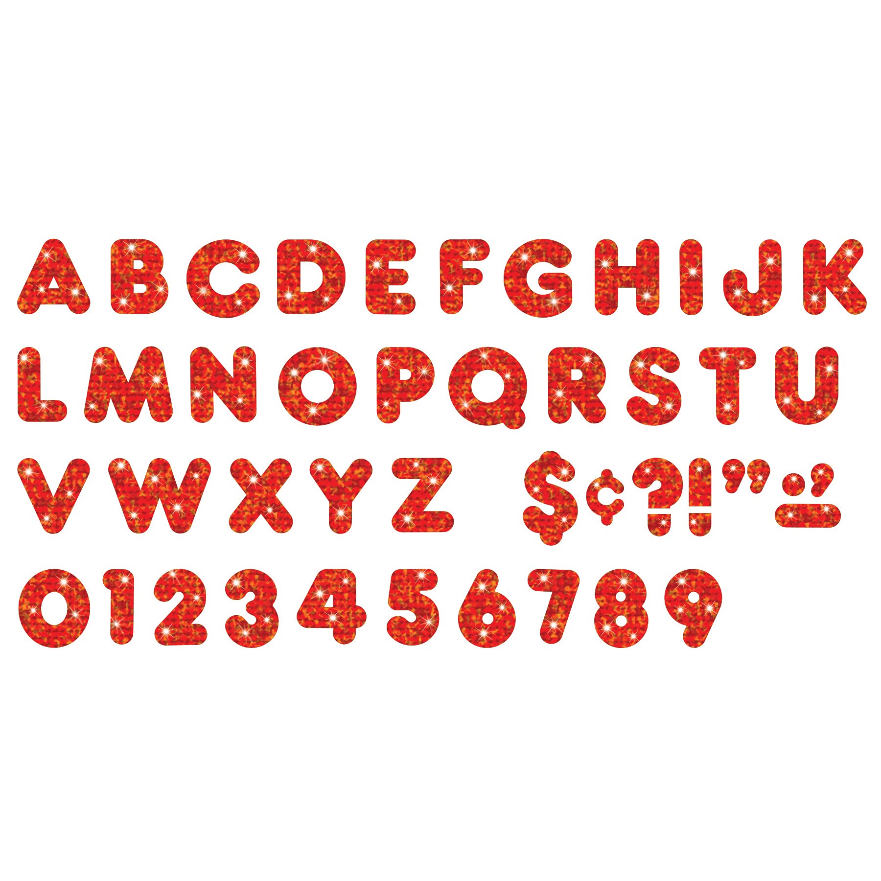 TREND enterprises, Inc. Red Sparkle 4" Casual UC Ready Letters