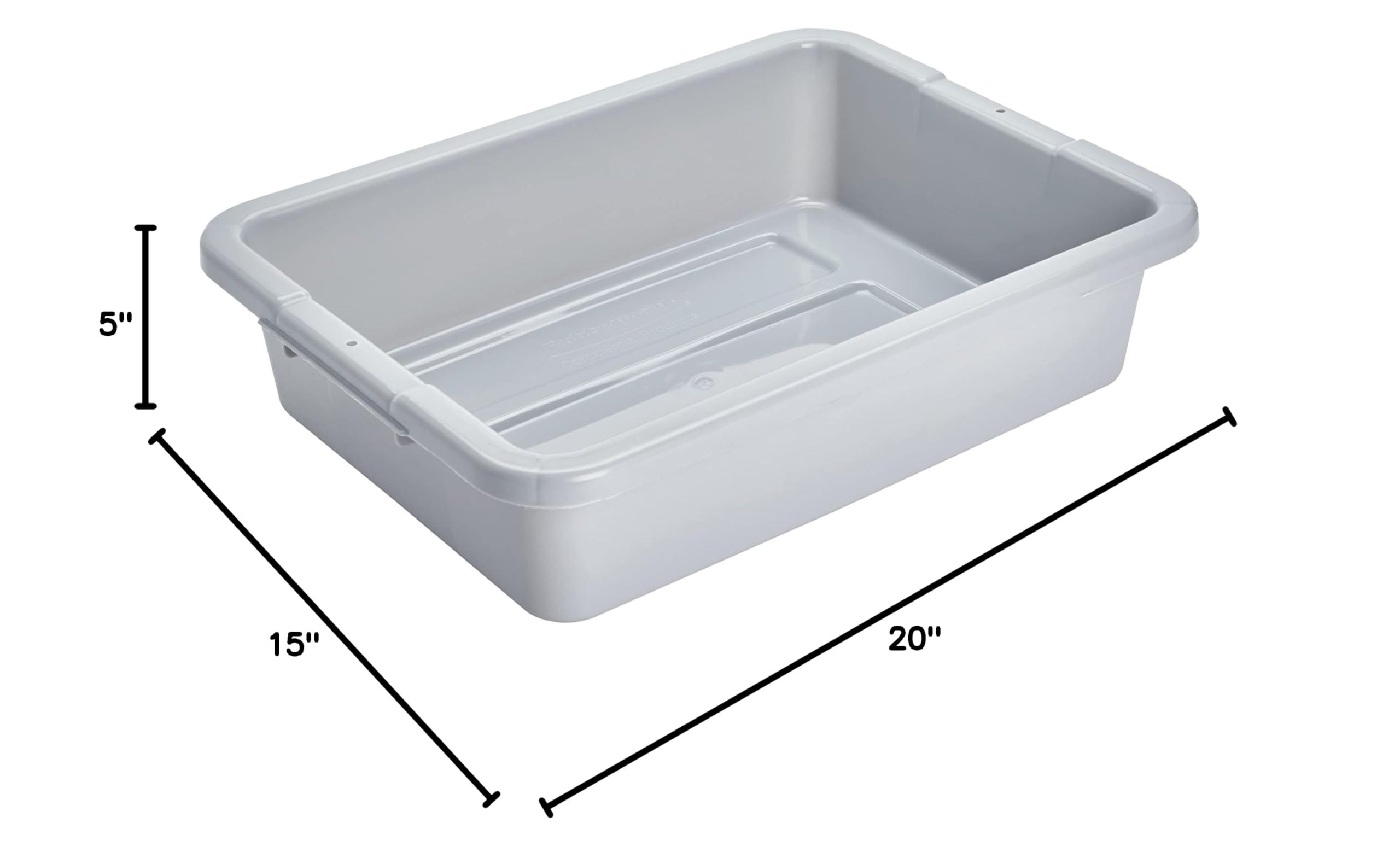 Rubbermaid Commercial Products FG334900GRAY Standard Bus/Utility Box, 4.625 Gal, Gray
