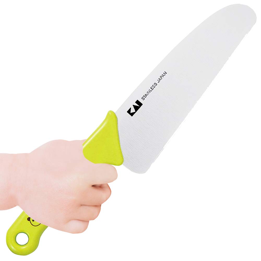 Kai Corporation FG5000 Little Chef Club Children's Knife, Genuine Blade, Panda, Green, Made in Japan