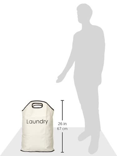Maturi H002 Polyester Laundry Bag with White Writing and Integrated Handles, 19 23-Inch, Inch Inch, Black