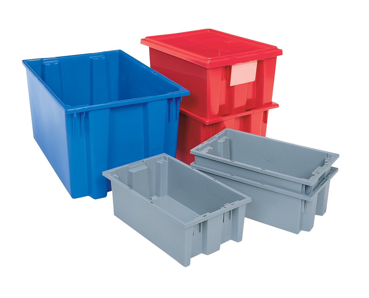 Akro-Mils 35241 Lid for 35240 Plastic Nest and Stack Storage Tote, Blue, (3-Pack)