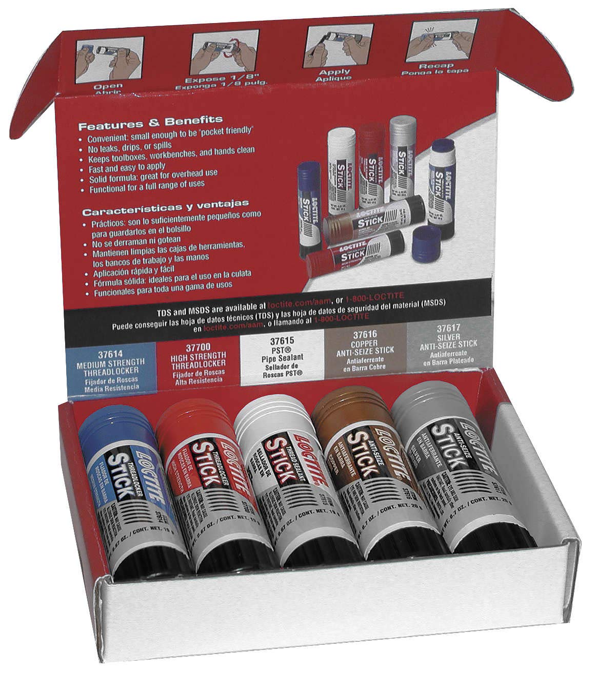 Loctite 576507 Stick Thread Treatment Assortment Kit , red