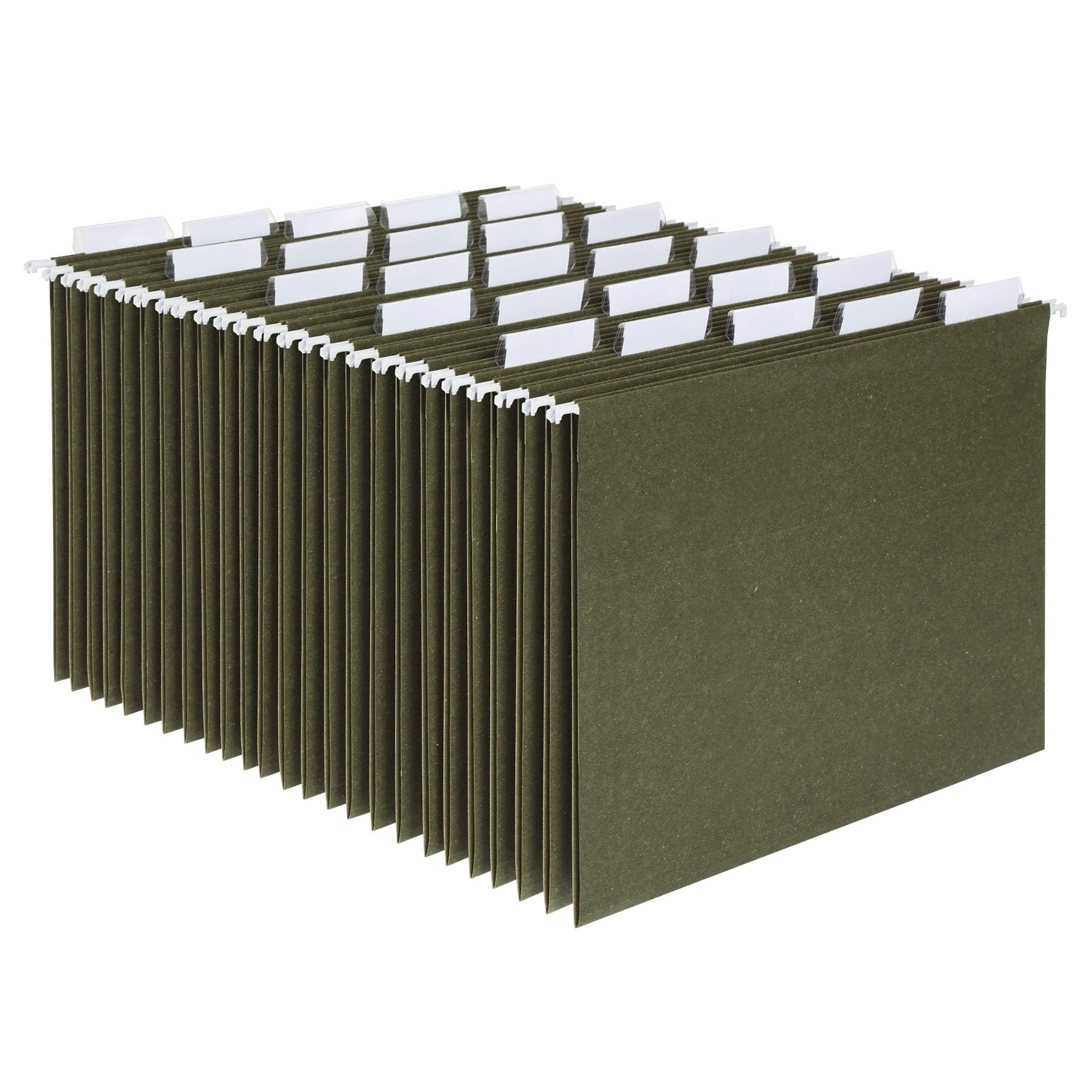 Pendaflex Hanging File Folders, Letter Size, Standard Green, 1/5-Cut Adjustable Tabs, 25 Per Box (81602), Standard Green - 1/5 Tabs