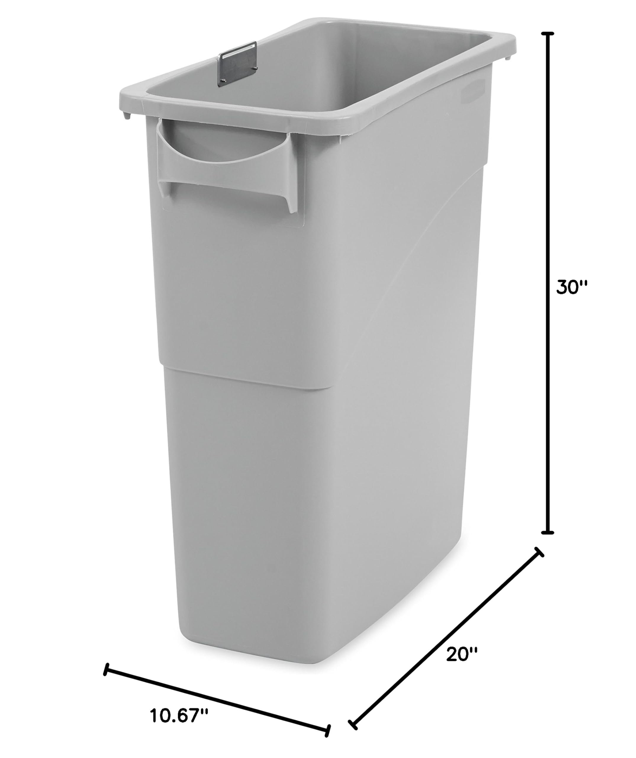 Rubbermaid Commercial Slim Jim Confidential Document Trash Can with Lid, 16 Gallon, Gray, FG9W2500LGRAY