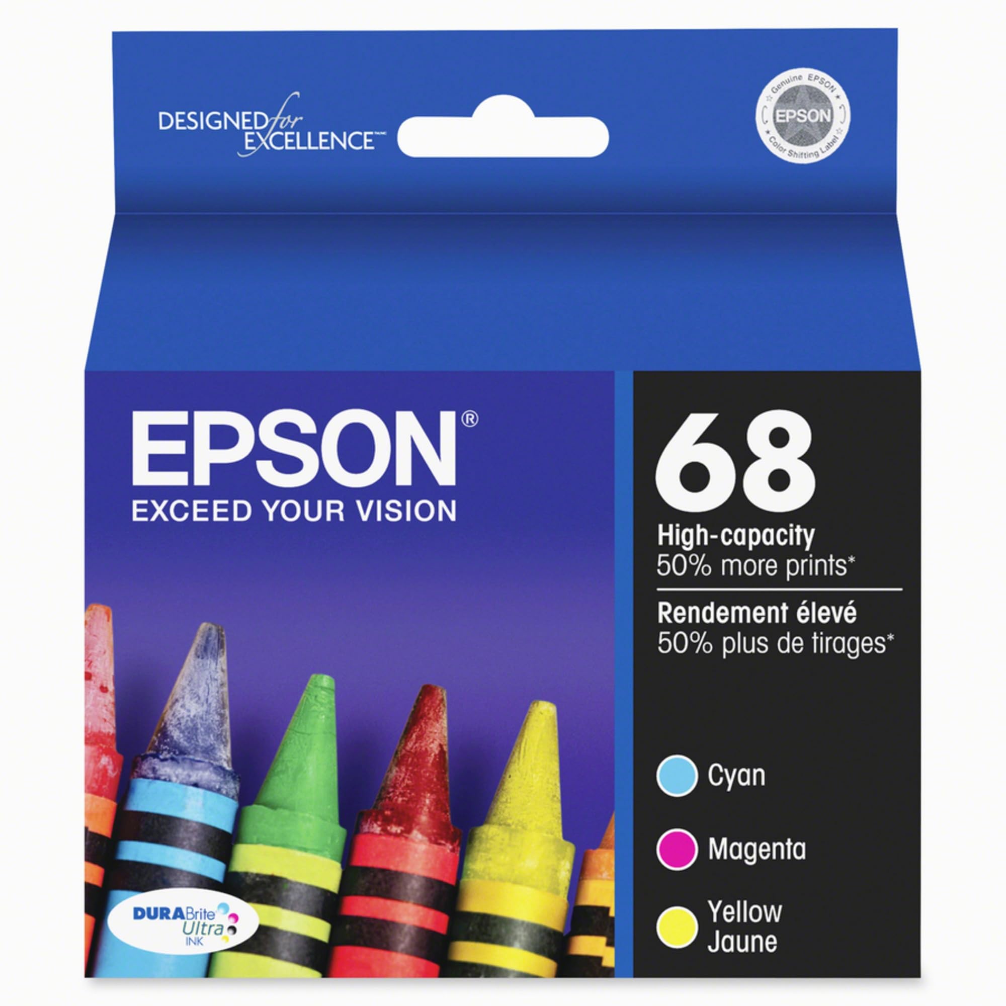 EPSON T068 DURABrite Ultra Ink Standard Capacity Color Combo Pack (T068520-S) for select Epson Stylus and WorkForce Printers