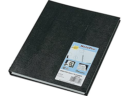 NotePro Undated Daily Planner, Black, 200 Pages,10 3/4 x 8-1/2 Inches