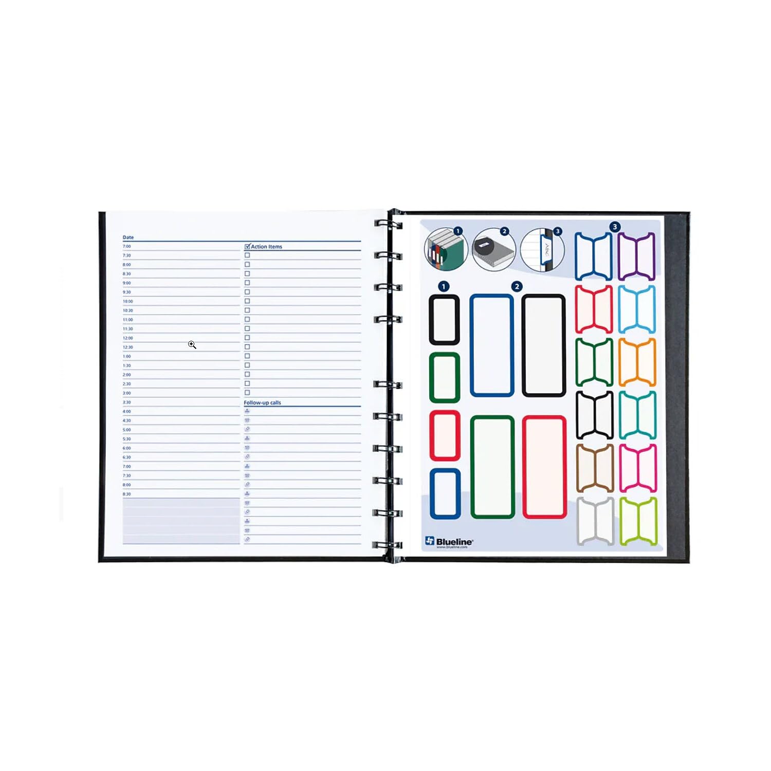 NotePro Undated Daily Planner, Black, 200 Pages,10 3/4 x 8-1/2 Inches
