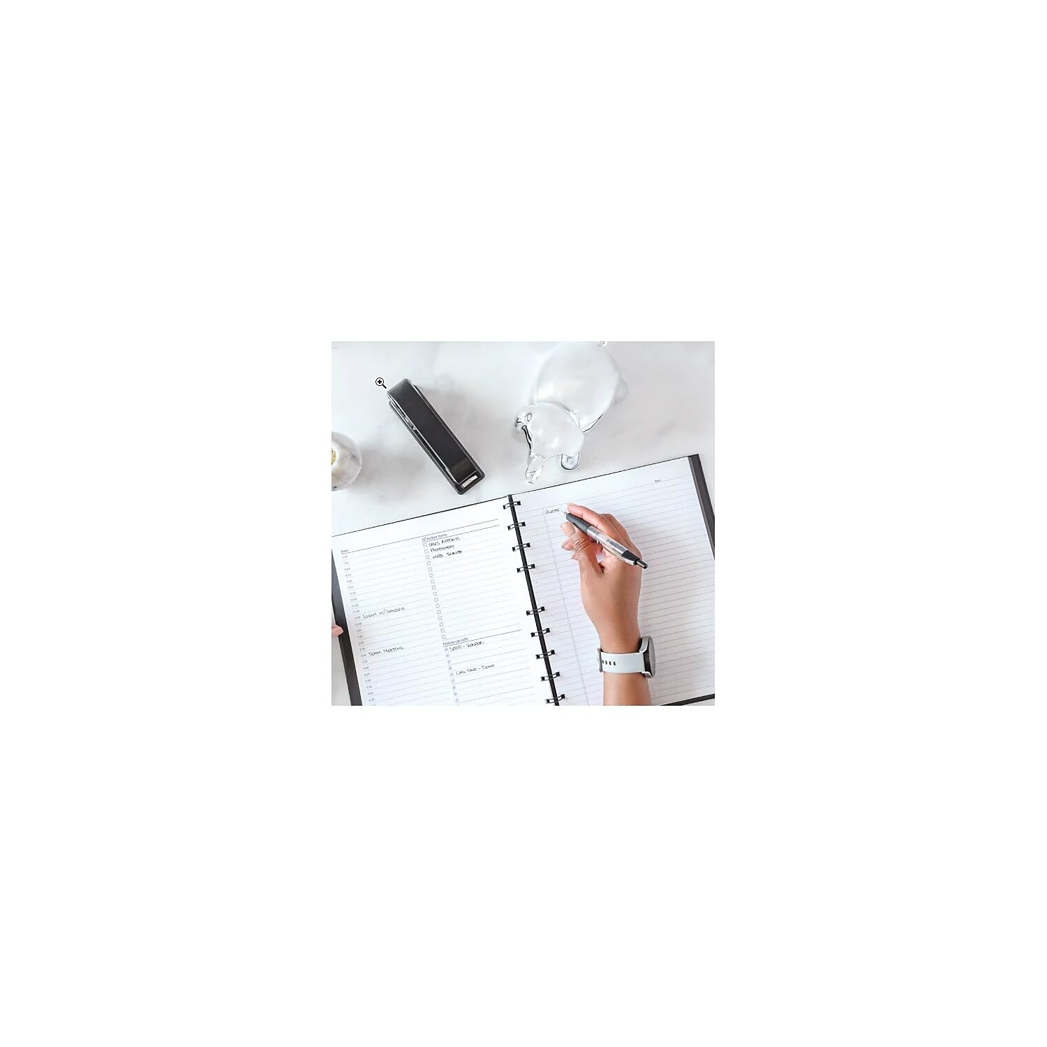 NotePro Undated Daily Planner, Black, 200 Pages,10 3/4 x 8-1/2 Inches