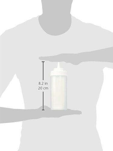 Winco 6-Piece Wide Mouth Squeeze Bottles, 16 Ounce, Clear
