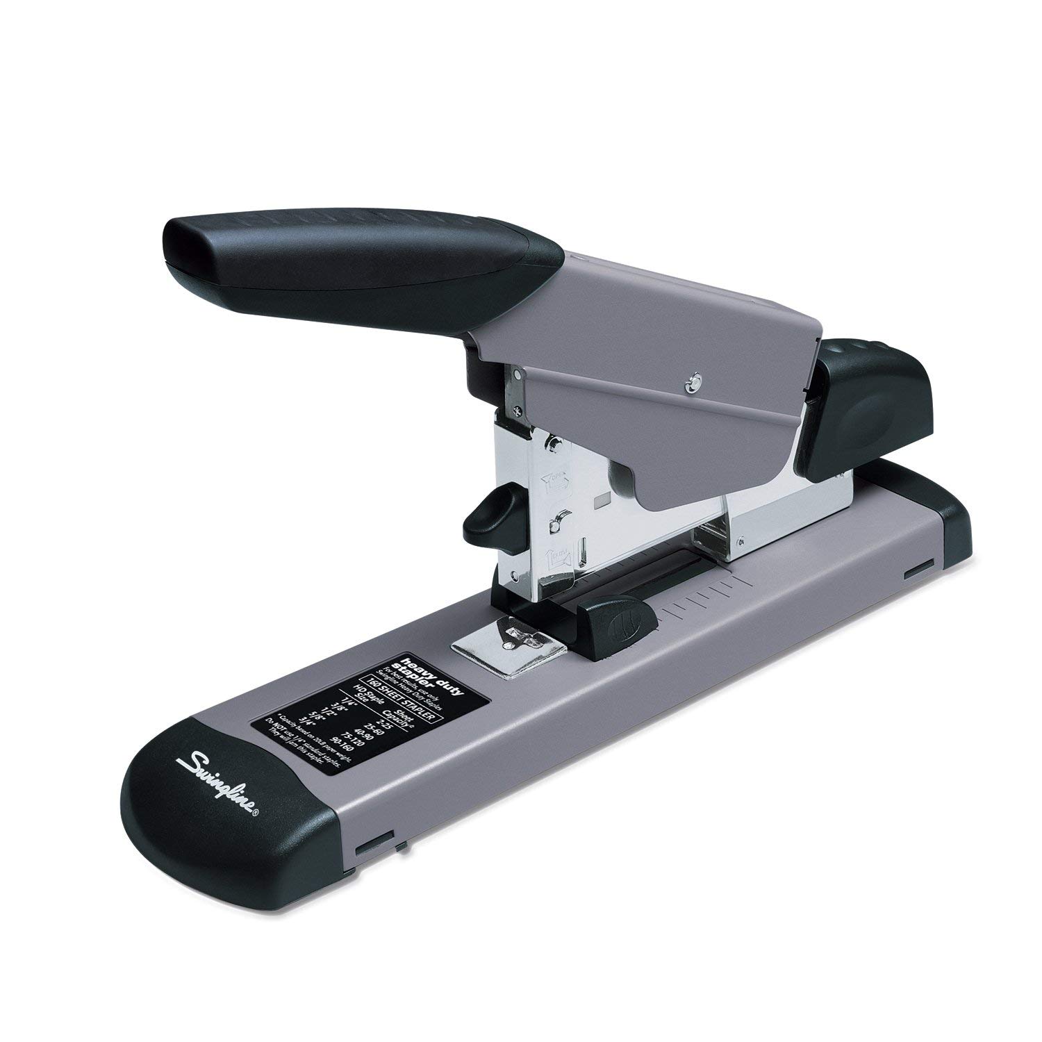 Swingline Heavy Duty Stapler, 160 Sheet High Capacity, Durable Office Desk Staplers, Alignment Guide, Commercial Desktop Stapler for Home Office Supplies or Desktop Accessories, Black/Gray (39005)