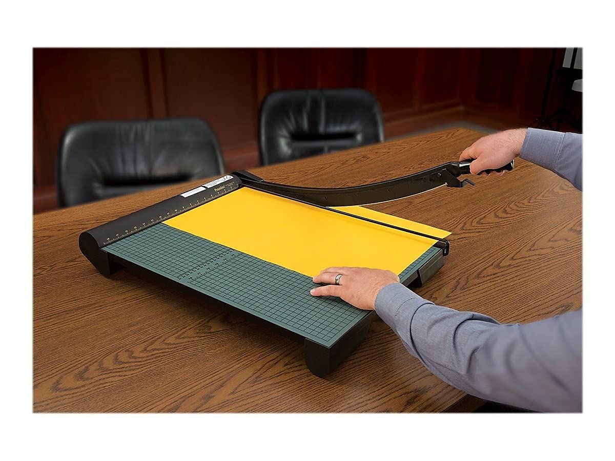 Martin Yale W18 Premier Heavy Duty Paper Trimmer, 18" Cutting Length, Base Size 19.875w X 22d X 4h, Cuts Up To 20 Sheets at Once Green