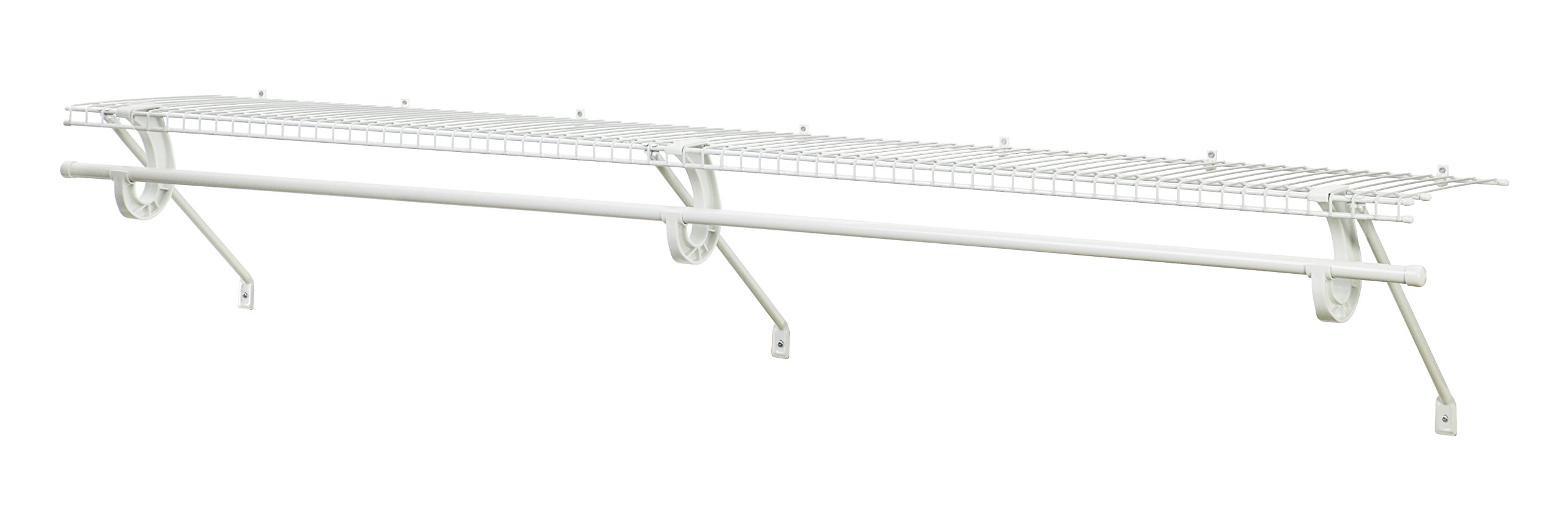 ClosetMaid 5632 Super Slide Ventilated Shelf Kit With Closet Rod, 6' by 12", White