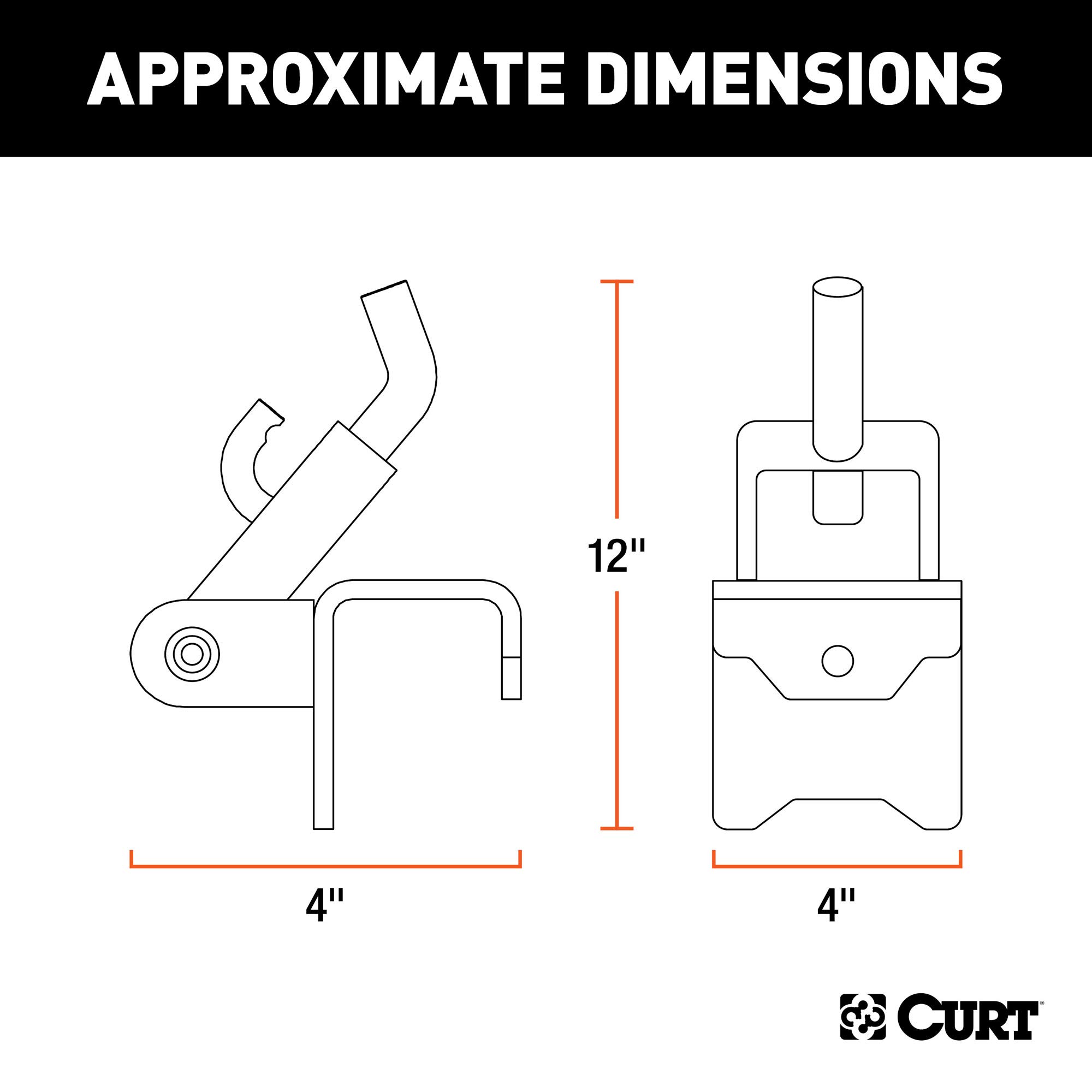 CURT 17208 Replacement Weight Distribution Hitch Hookup Brackets , Black