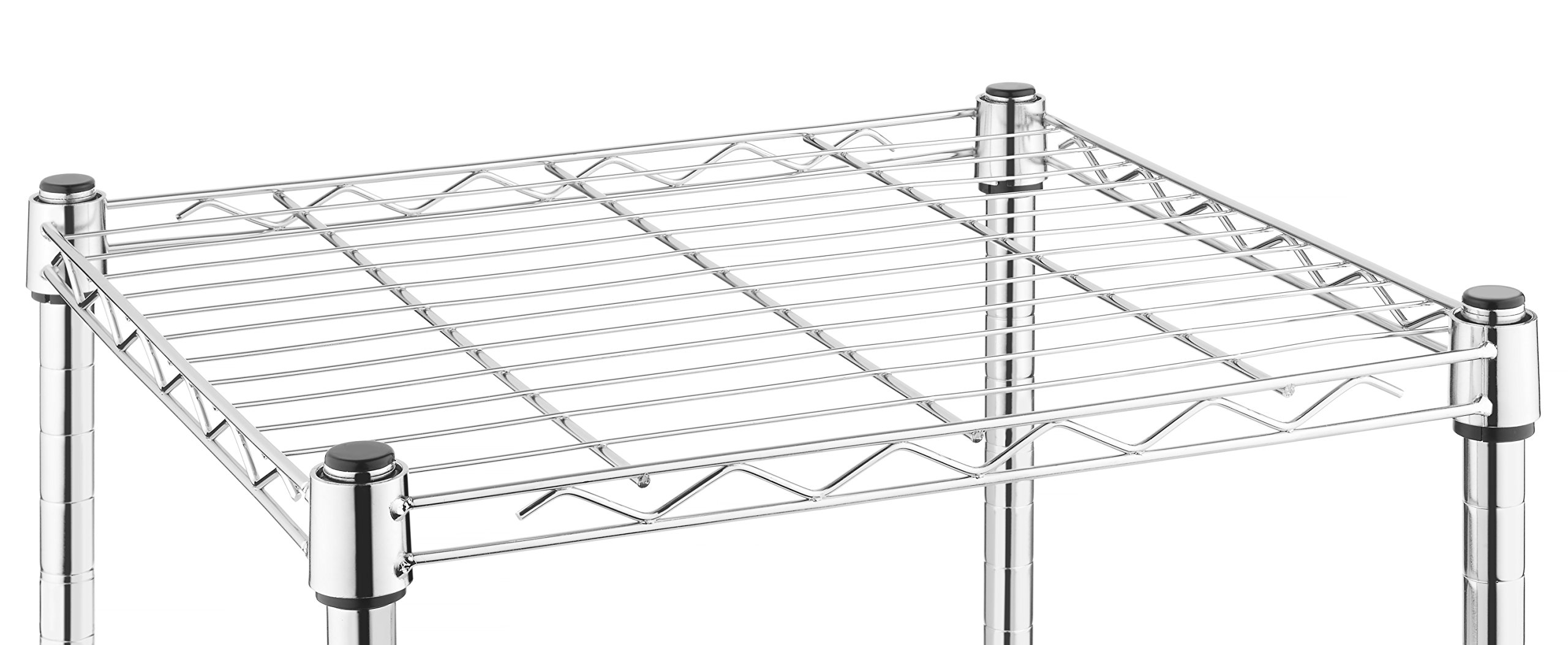 Whitmor Supreme Stacking Shelf with Basket - Adjustable Home Organizer - Chrome