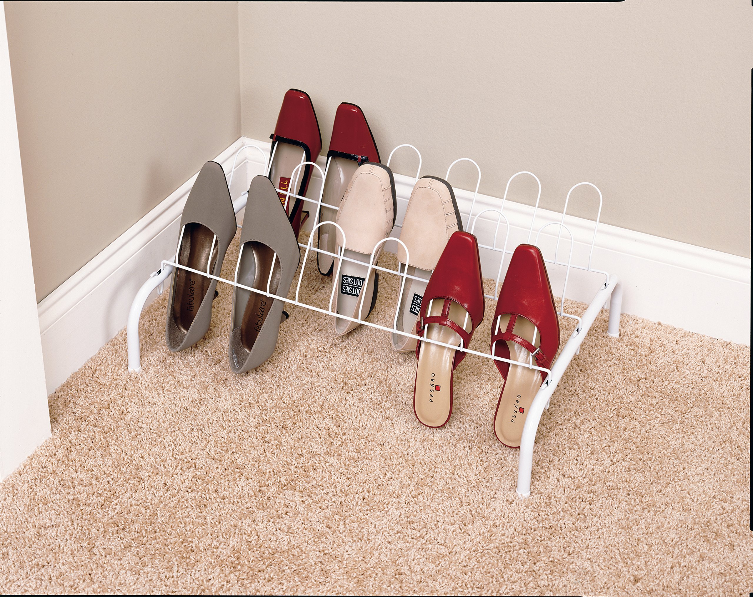 ClosetMaid 1039 9-Pair Freestanding Shoe Rack, White