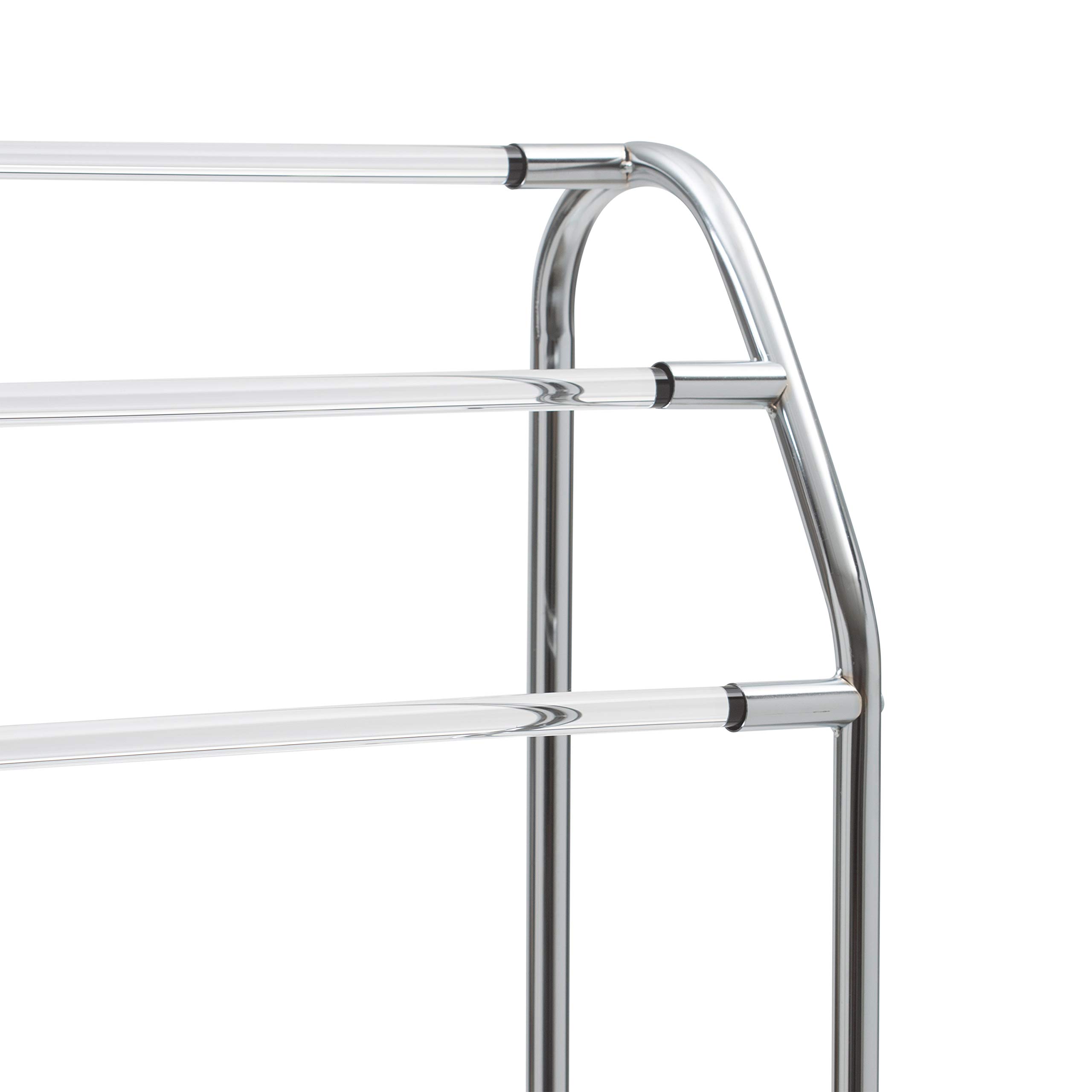 Organize It All 3 Bar Bathroom Towel Drying Rack & Holder with Shelf , Chrome, 62443W-1