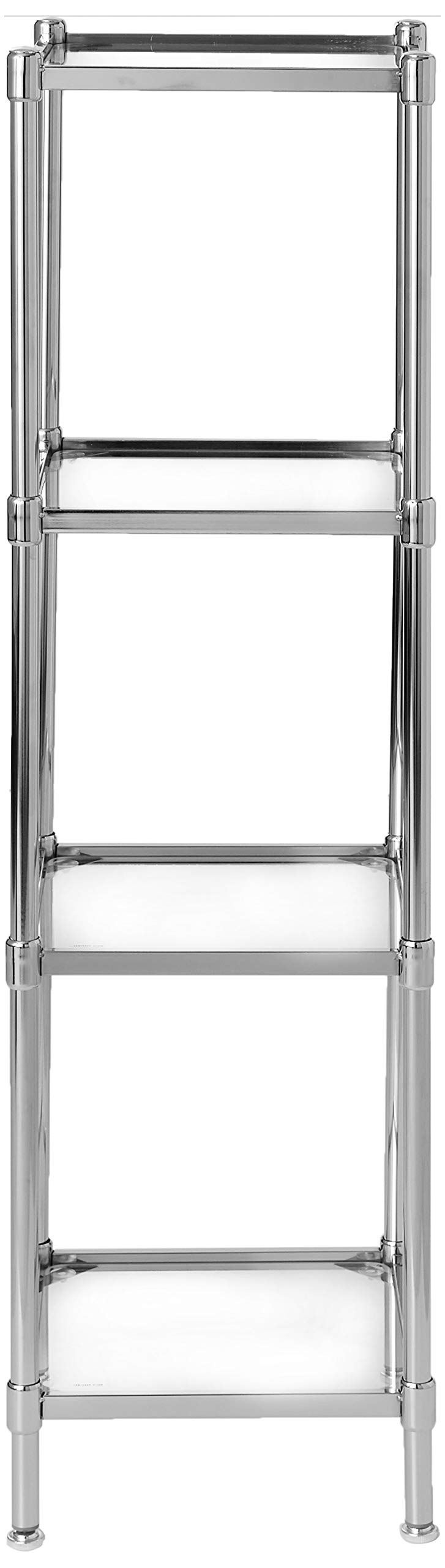 Organize It All 4 Tier Tempered Glass Freestanding Bathroom Storage Tower