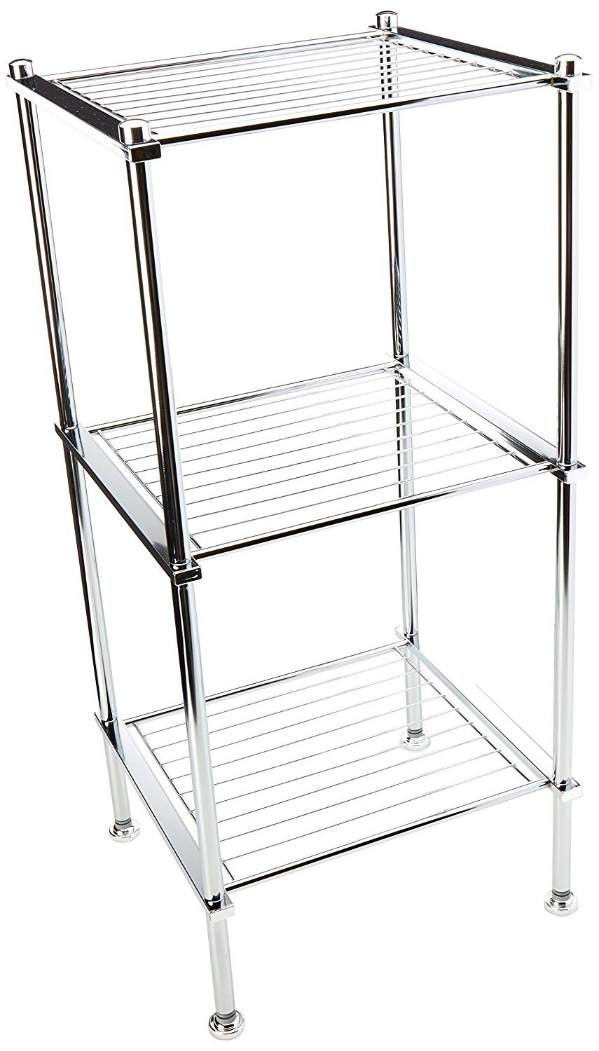 Organize It All 3 Tier Chrome Freestanding Bathroom Storage Shelf