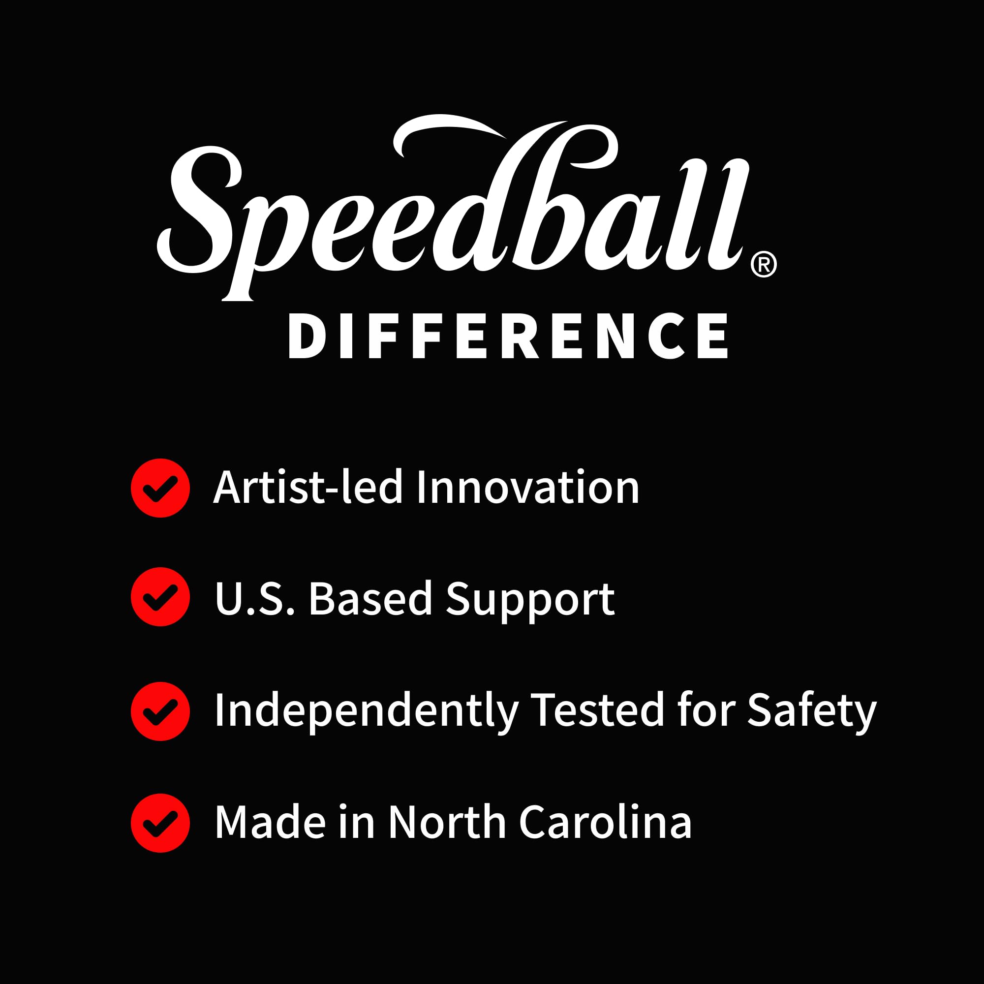 Speedball Water-Soluble Block Printing Ink Starter Set, 6 Bold Colors with Satin Finish, 1.25-Ounce Tubes