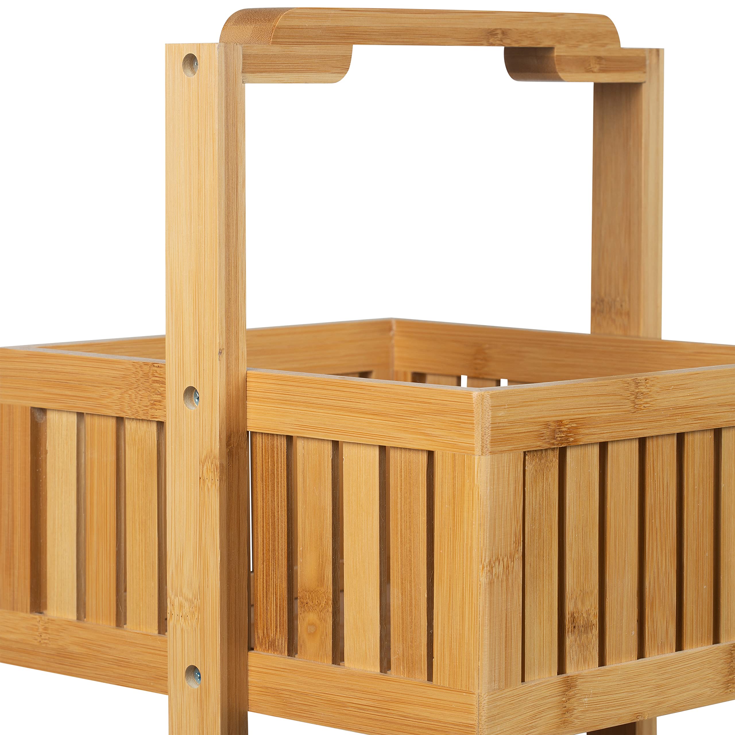 Organize It All Basket Bamboo Bathroom Storage, Brown