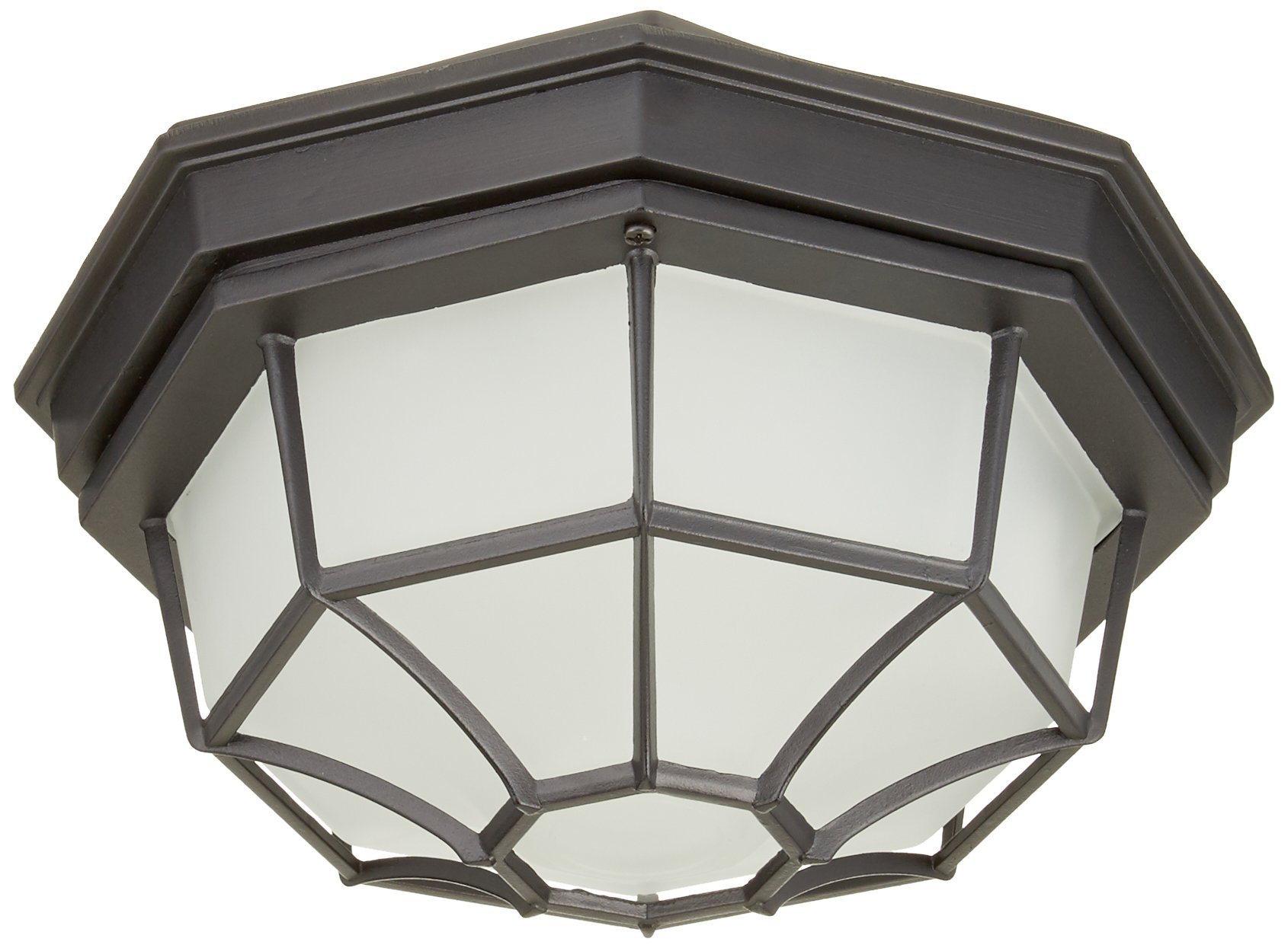 Trans Globe Lighting 40582 BK Traditional One Flushmount Lantern Outdoor-Post-Lights, 5-Inch, Black