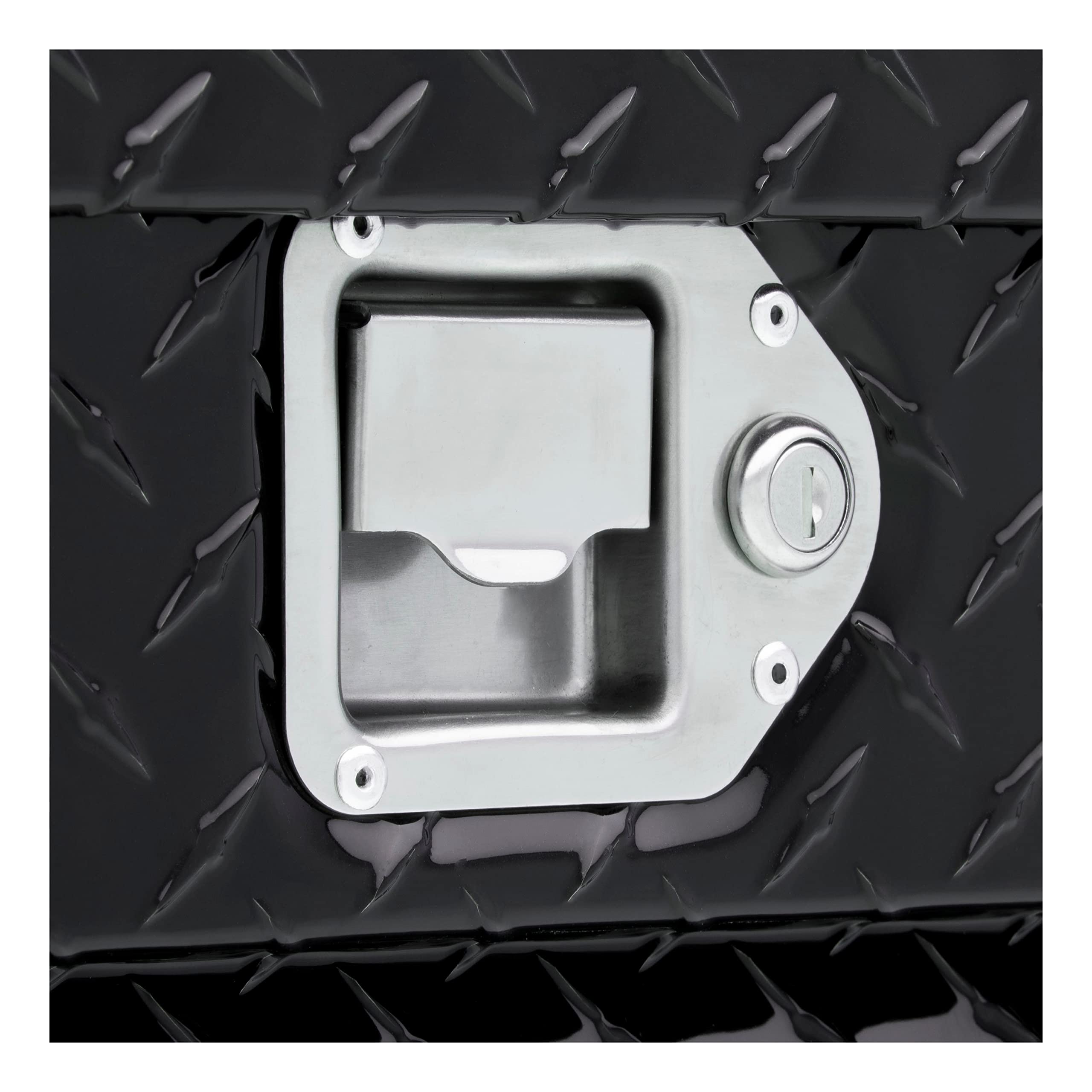 UWS TBS-69-SL-LP-BLK Black Single Lid Slim Line Aluminum Low Profile Toolbox with Beveled Insulated Lid