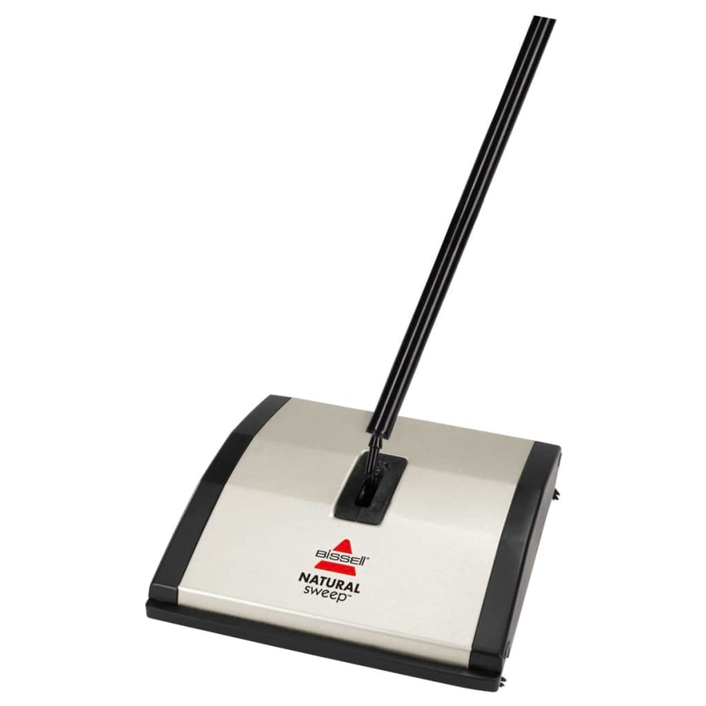 Bissell Natural Sweep Carpet and Floor Sweeper with Dual Rotating System and 2 Corner Edge Brushes, 92N0A, Silver
