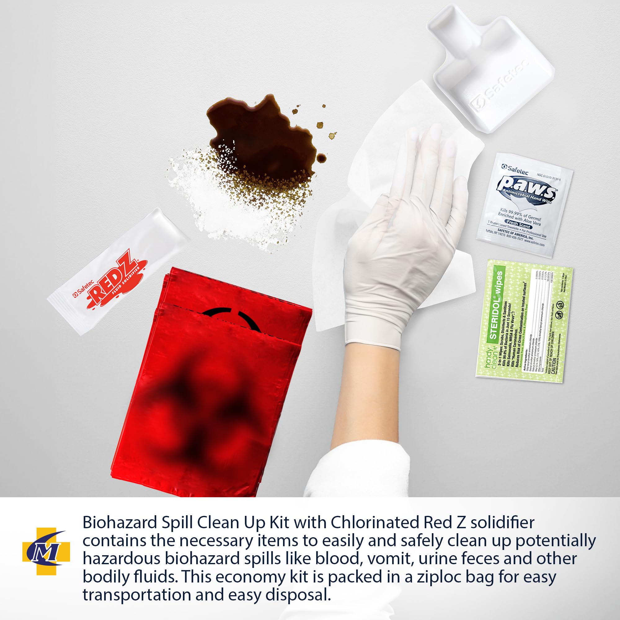 Biohazard Fluid Clean Up Kit W/Red Z