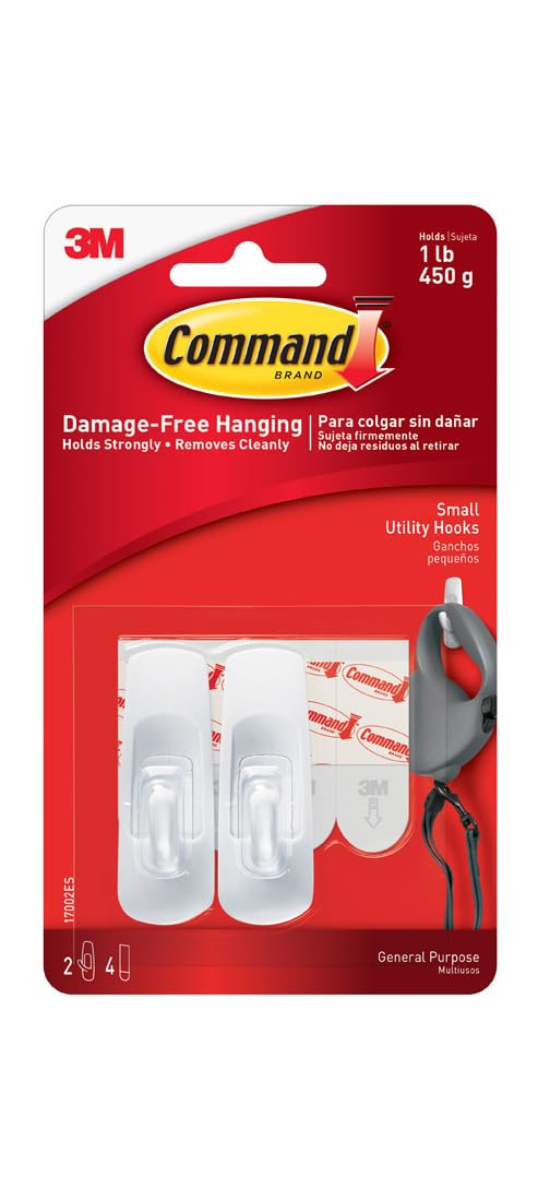 Command Strips 17002 Small Hooks with Command Adhesive