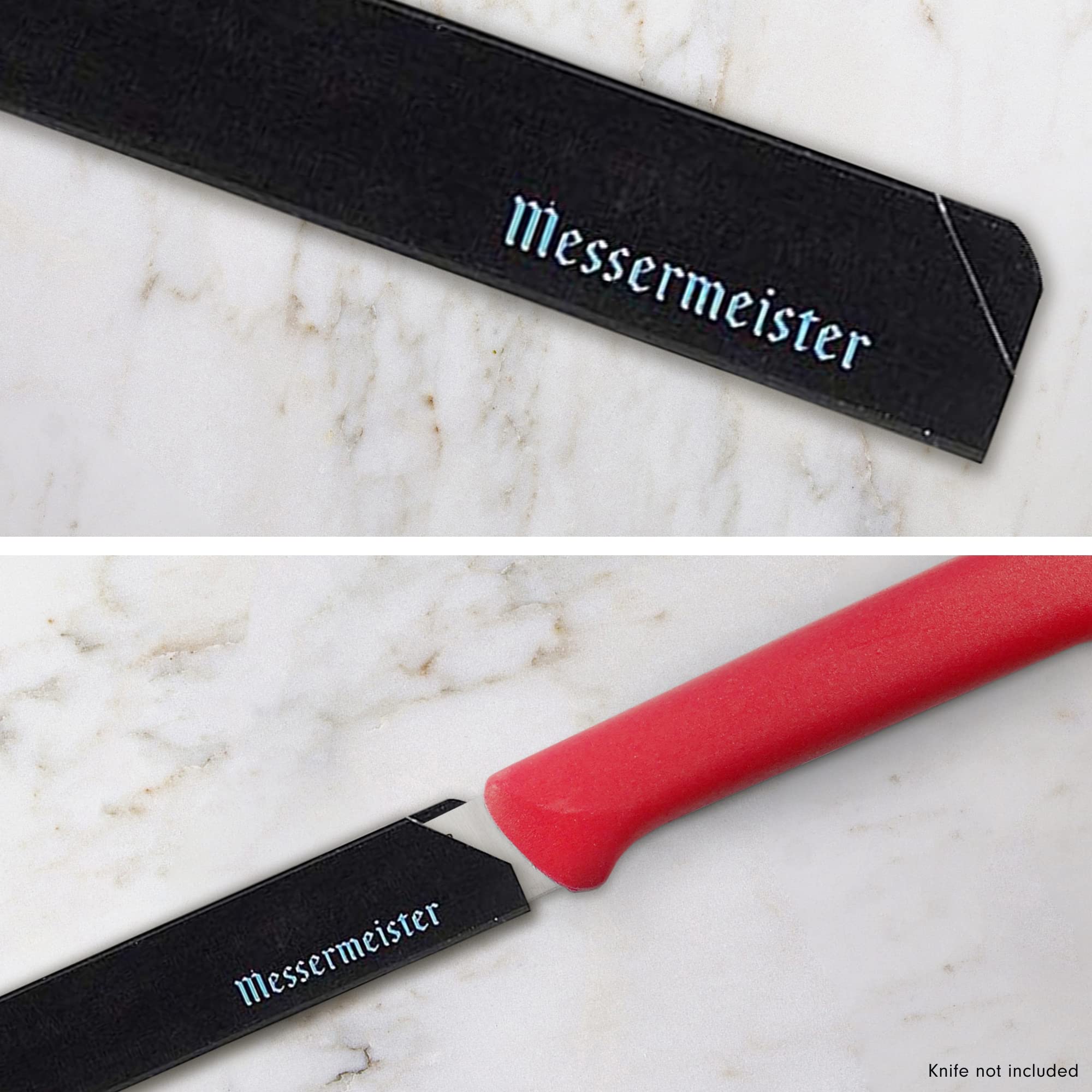 Messermeister 4β Parer Edge-Guard, Black - Fashionable & Functional Knife Protector for Paring & Garnishing Blades - 2 Blade Entry Notches - 4.5β x 0.9375β