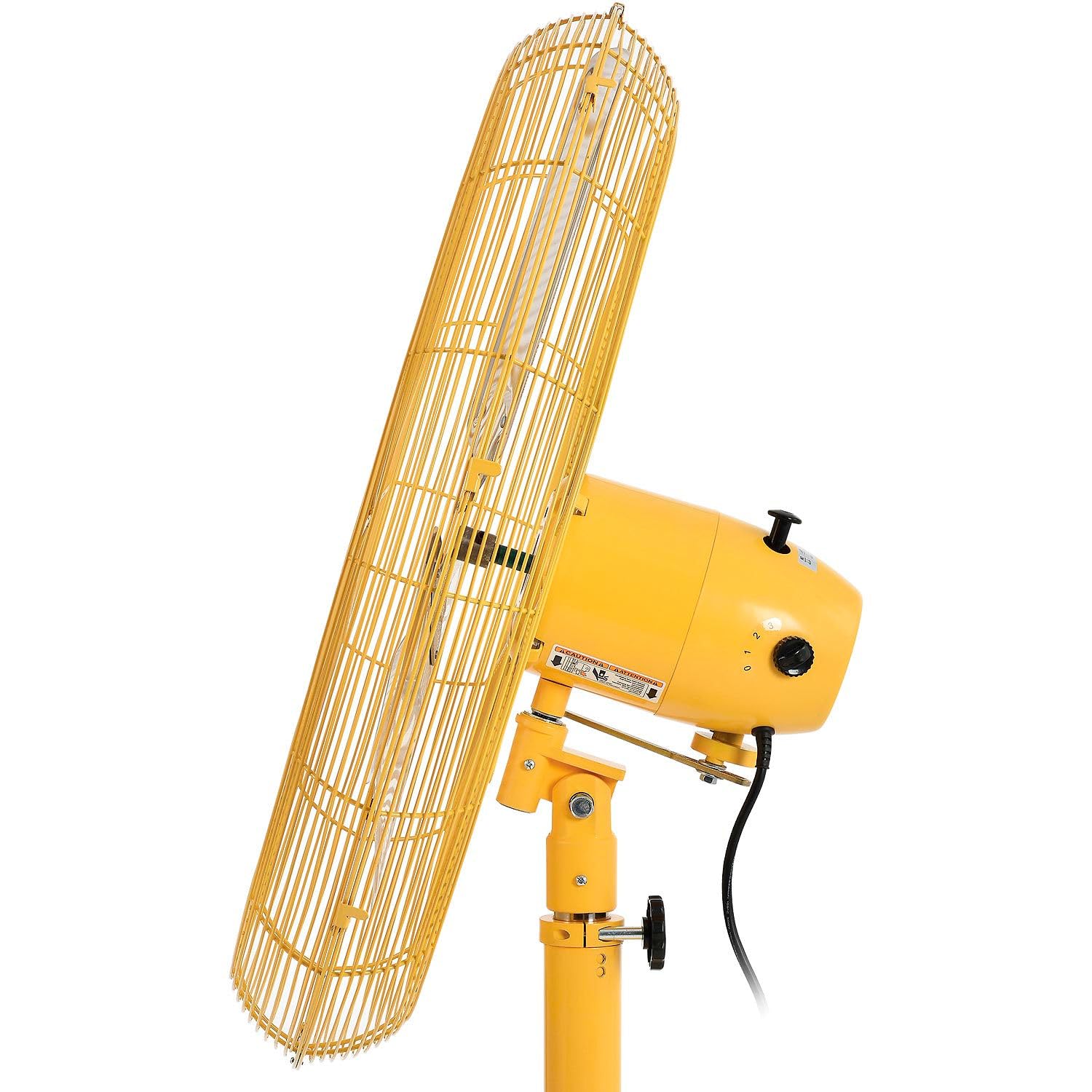 Deluxe Oscillating Pedestal Fan, 30" Diameter, Safety Yellow, 1/2HP, 10000CFM