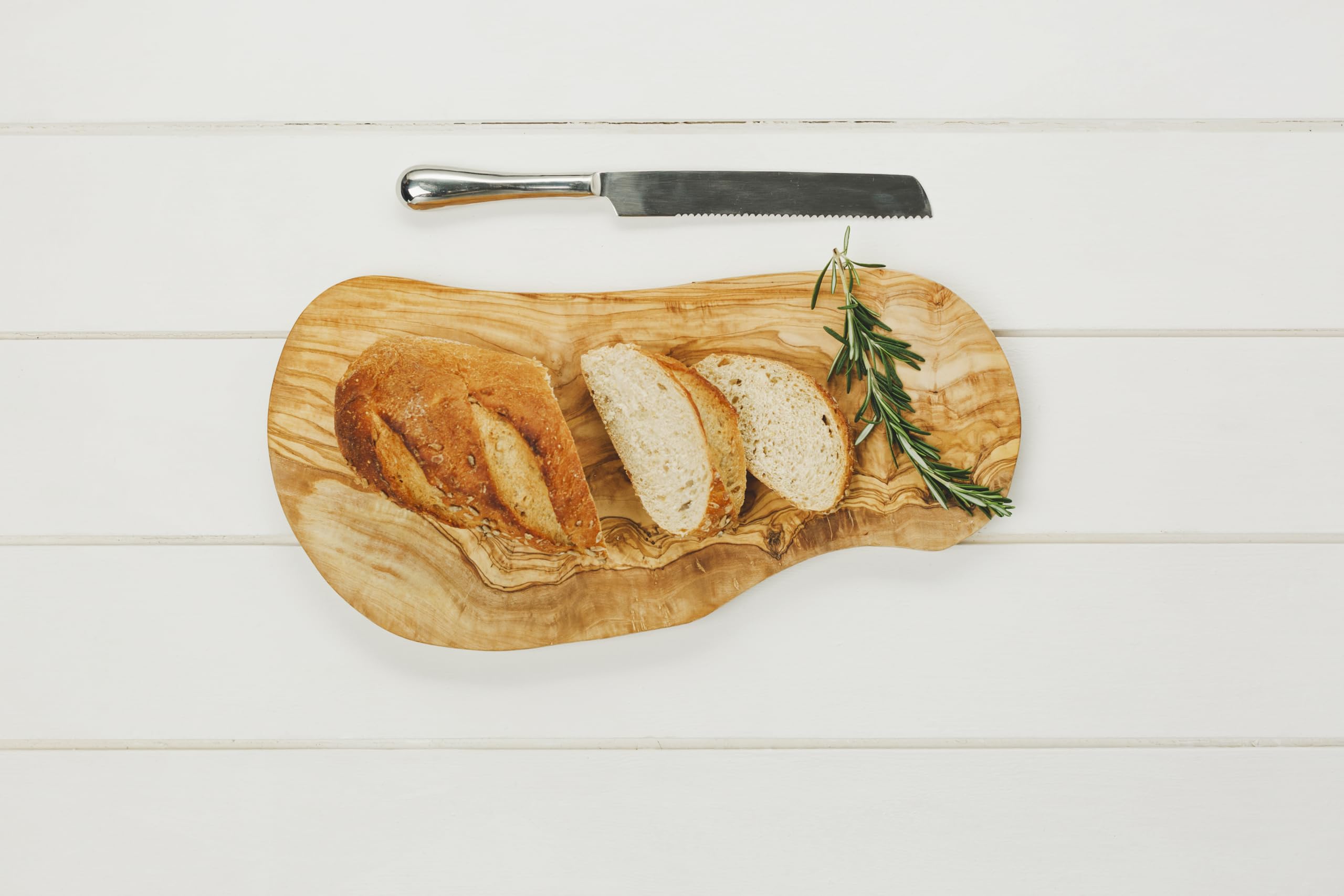 Naturally Med Olive Wood Cutting/Cheese Board, Large, 18" L