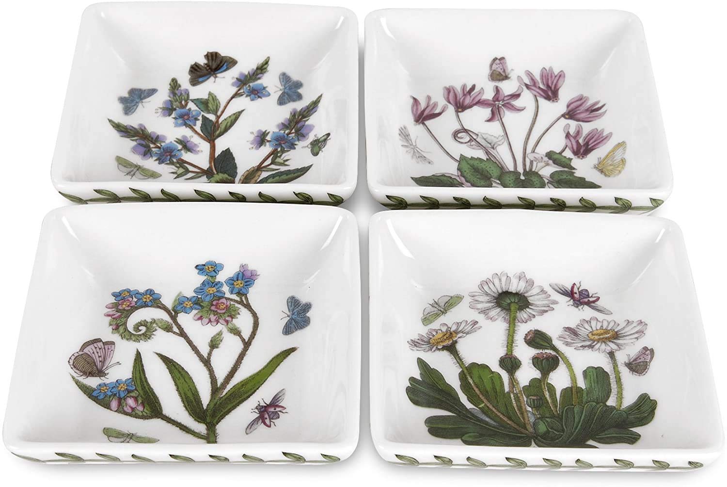 Portmeirion Botanic Garden 3-Inch Square Mini Dishes, Set of 4