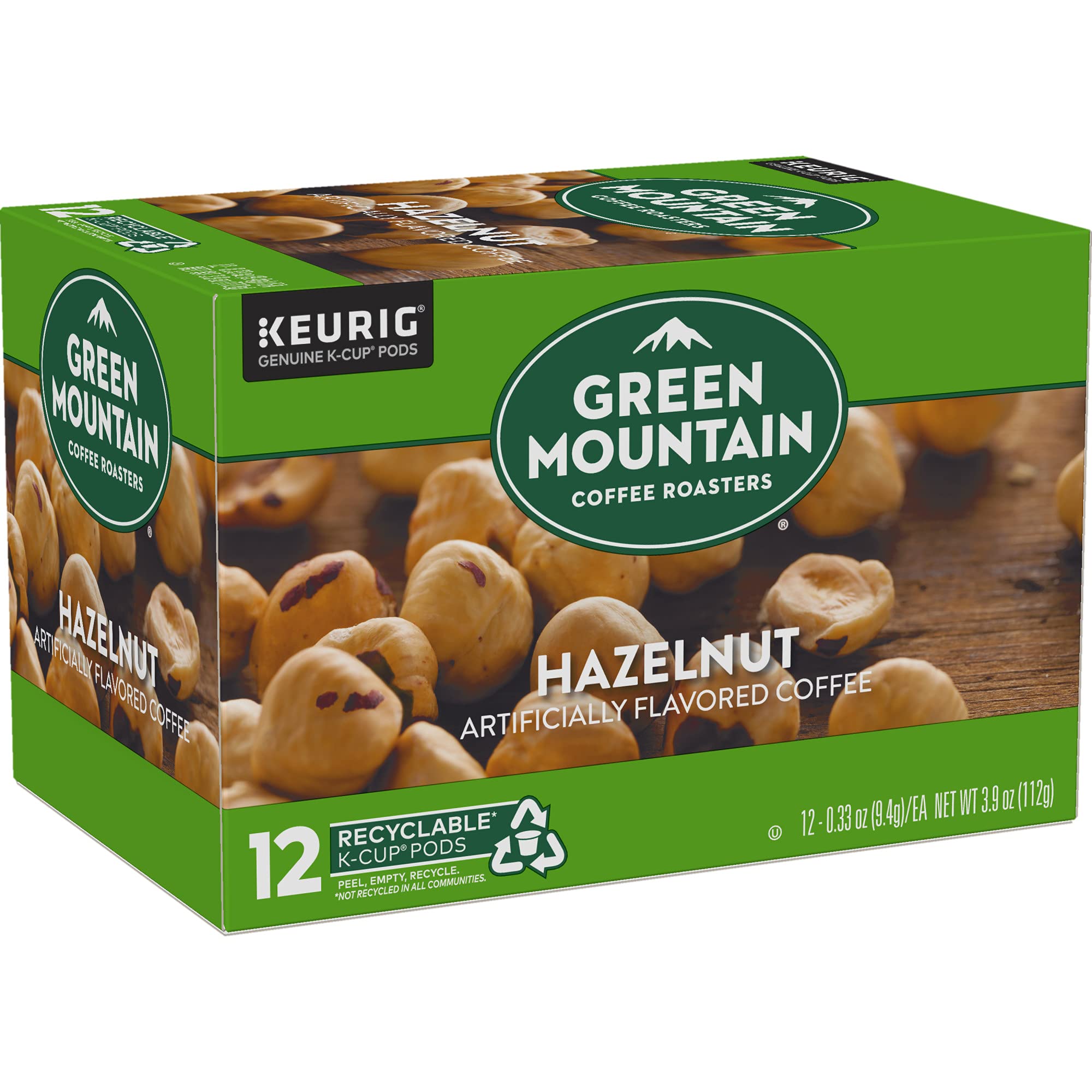 Green Mountain Coffee Roasters Hazelnut Keurig Single-Serve K-Cup pods, Light Roast Coffee, 12 Count