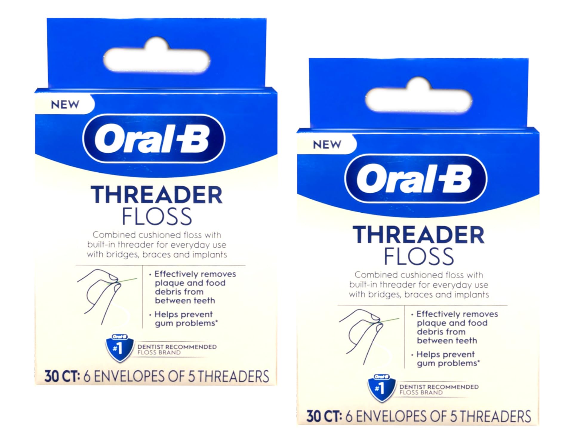 Glide Threader Floss, 30 Single-Use Packets each (Value Pack of 2)