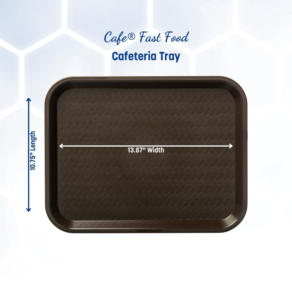 CFS Café Standard Cafeteria / Fast Food Tray, 11" x 14", Dark Brown