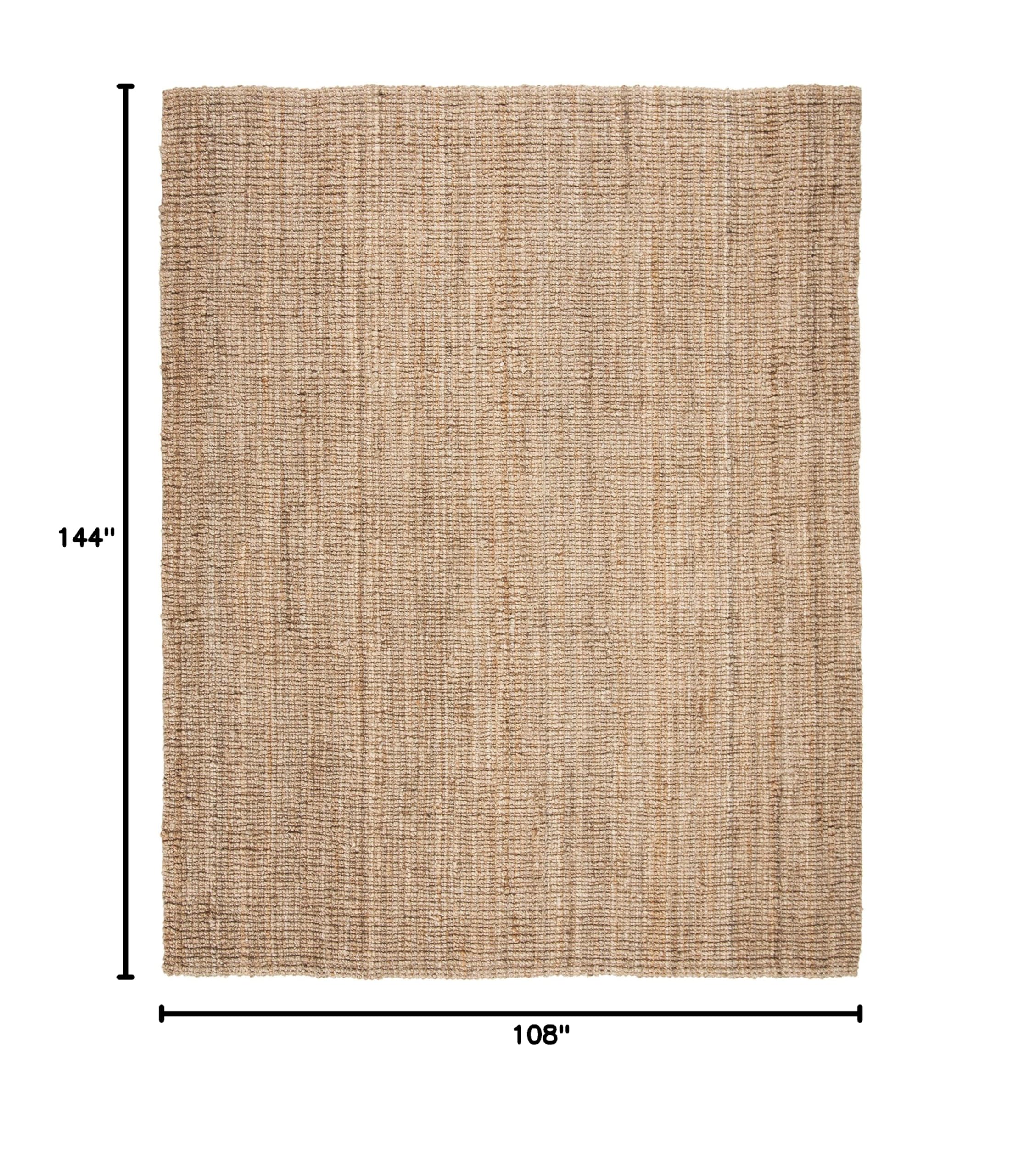 SAFAVIEH Natural Fiber Collection 9' x 12' Natural NF447A Handmade Chunky Textured Premium Jute 0.75-inch Thick Area Rug
