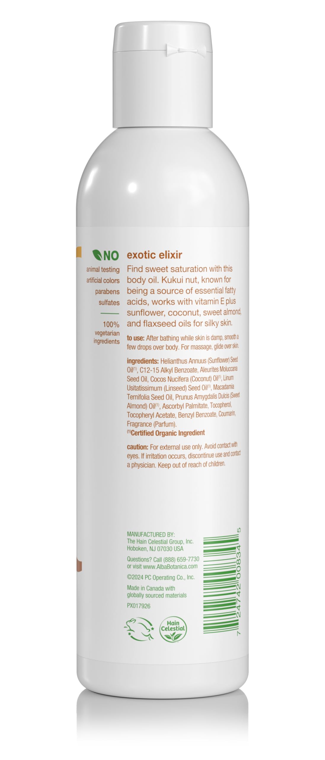 Alba Botanica Hawaiian Body Oil, Deep Moisturizing Kukui Nut, 8.5 Oz