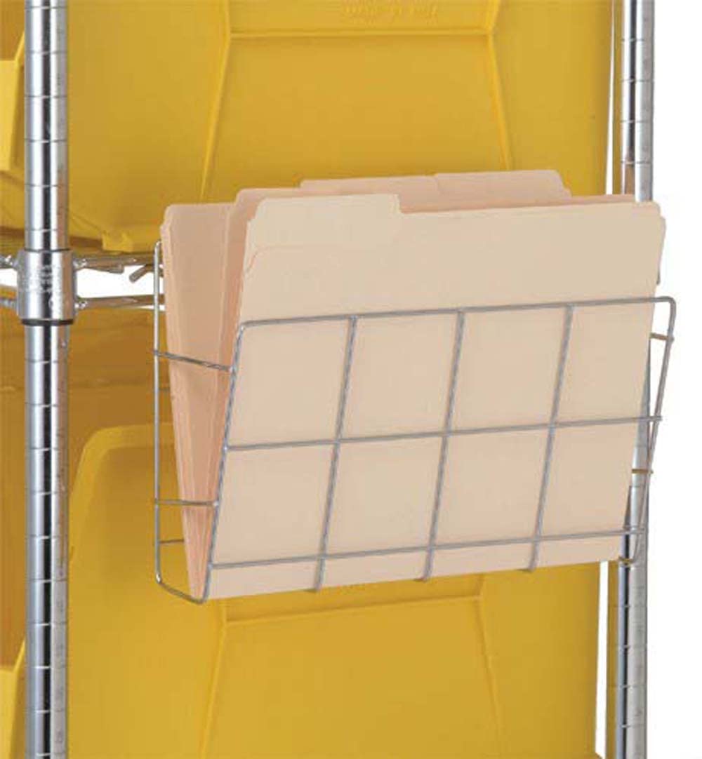 Quantum Storage Systems DH8 Document Holder for Wire Shelving Units, 2" Width x 12-3/8" Length x 8-5/8" Height