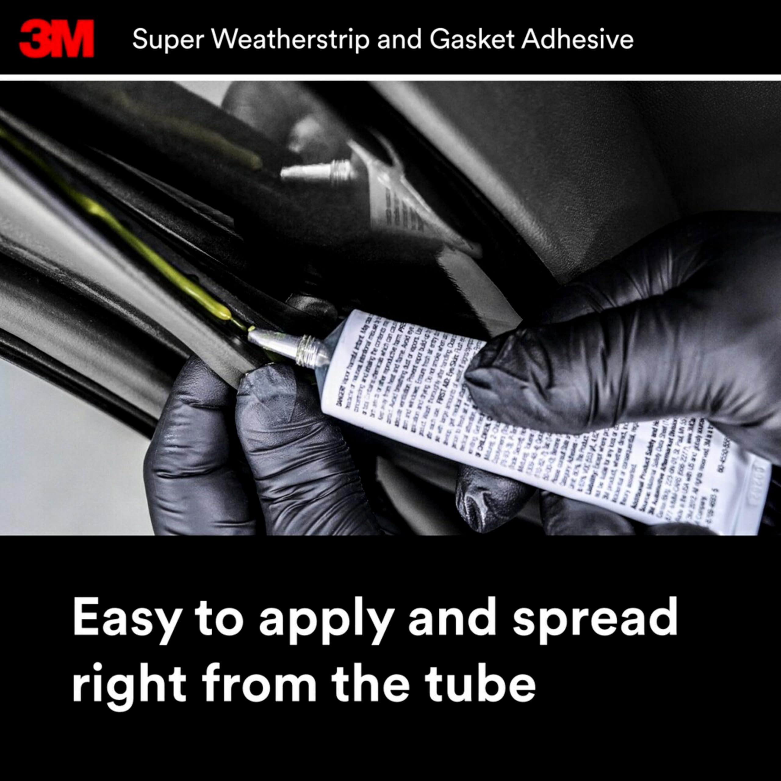 3M Black Super Weatherstrip and Gasket Adhesive, Auto Trim Adhesive, Black, 5 fl oz
