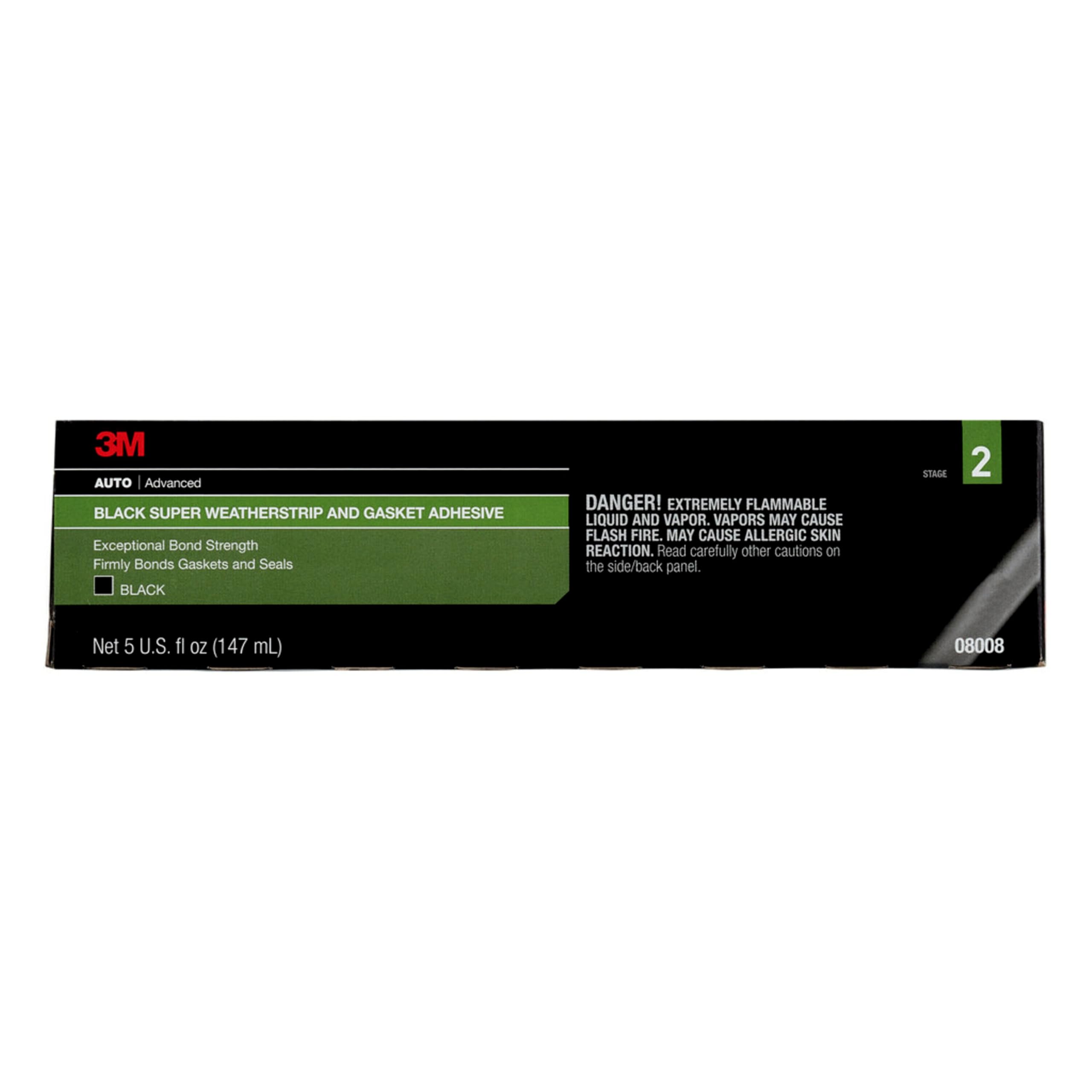 3M Black Super Weatherstrip and Gasket Adhesive, Auto Trim Adhesive, Black, 5 fl oz