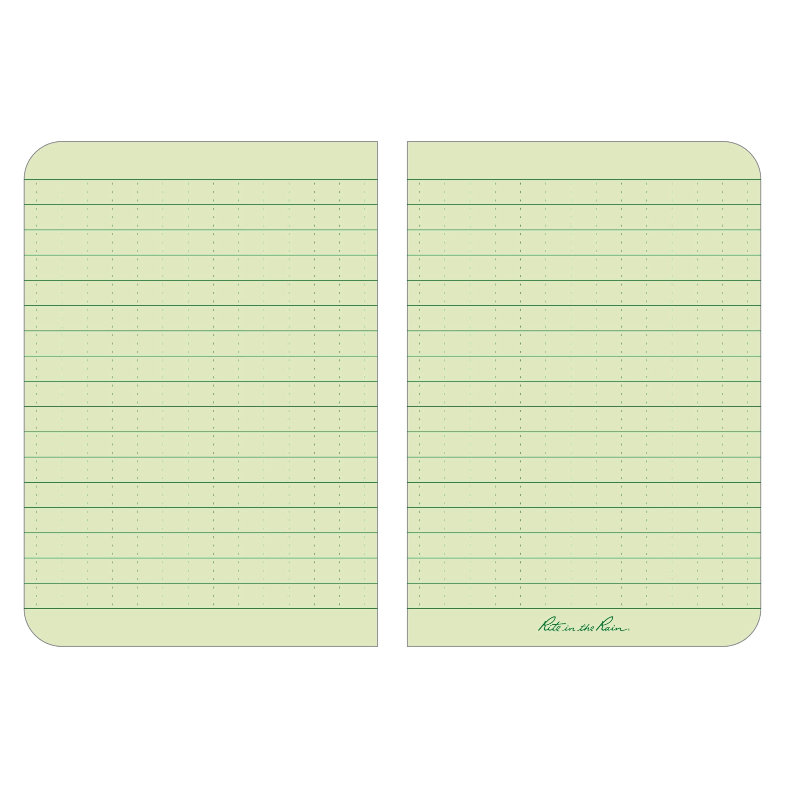 Rite in the Rain Weatherproof Soft Cover Pocket Notebook, 3 1/2" x 5", Green Cover, Universal Pattern (No. 954)